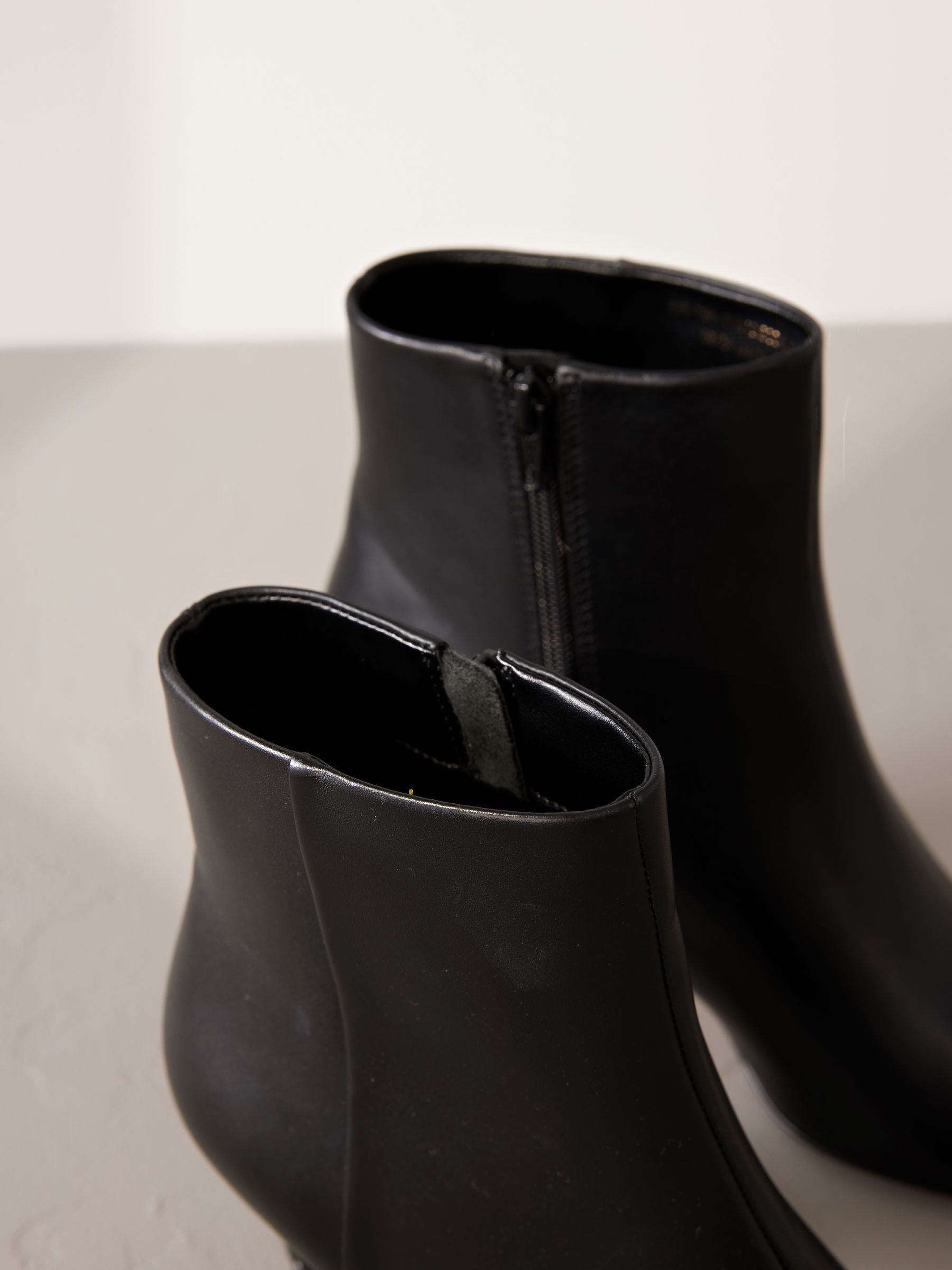 Buy Black Signature Leather Peep Toe Shoe Boots from the Next UK online ...