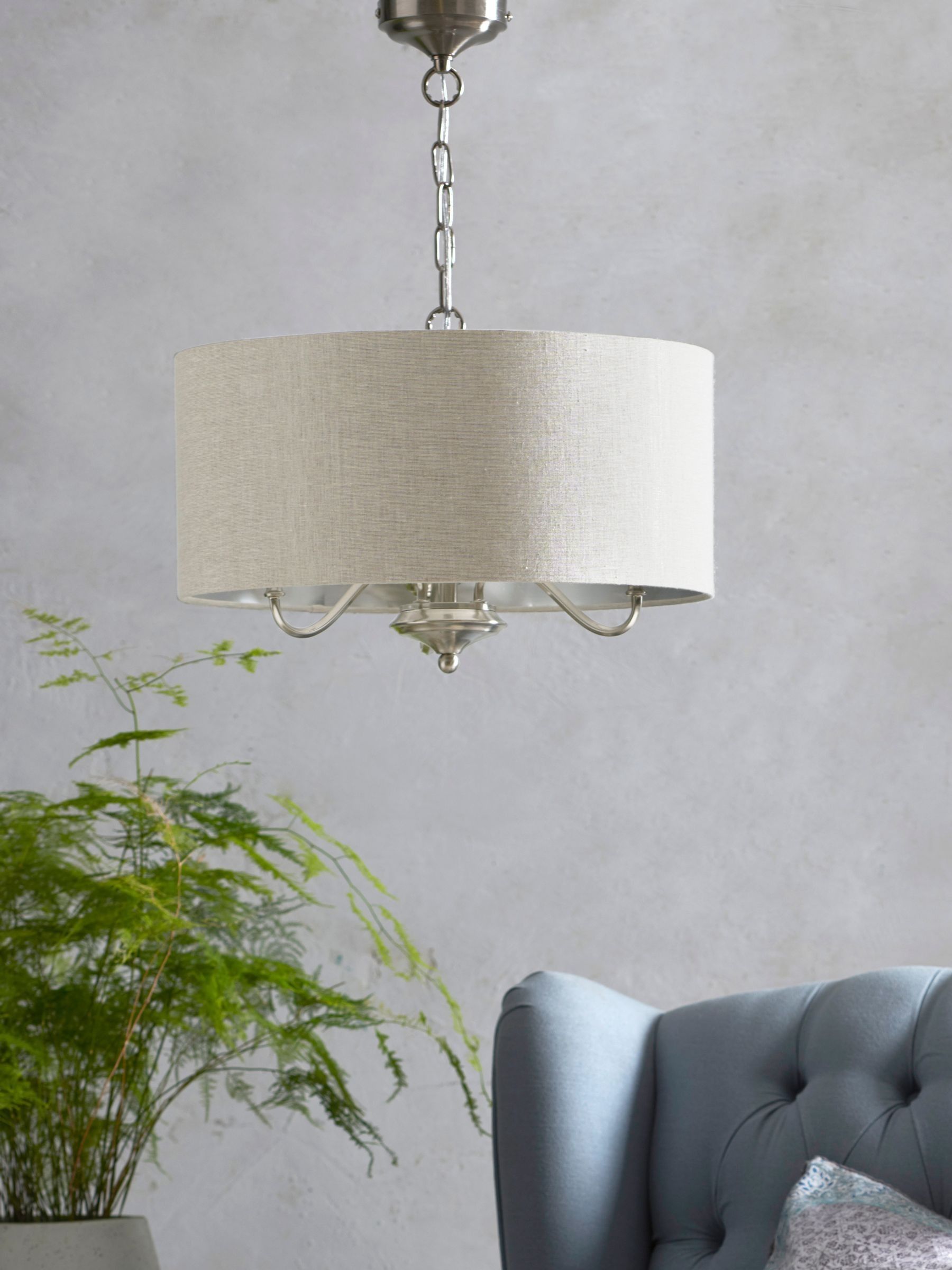 Buy Brushed Nickel Burford 3 Light Chandelier Ceiling Light from the ...