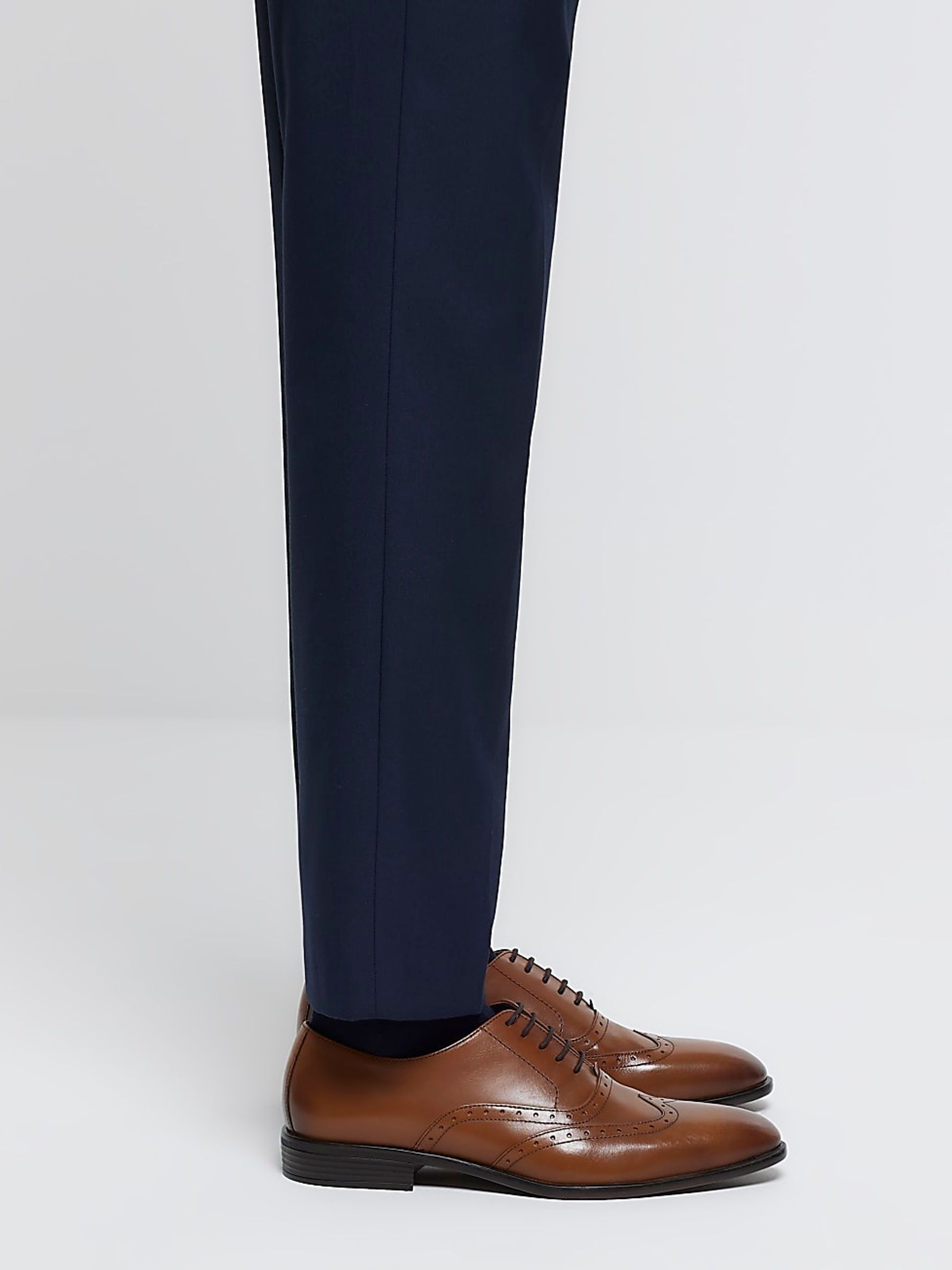 Buy River Island Brown Chrome Lace up Brogue Derby Shoes from the Next ...