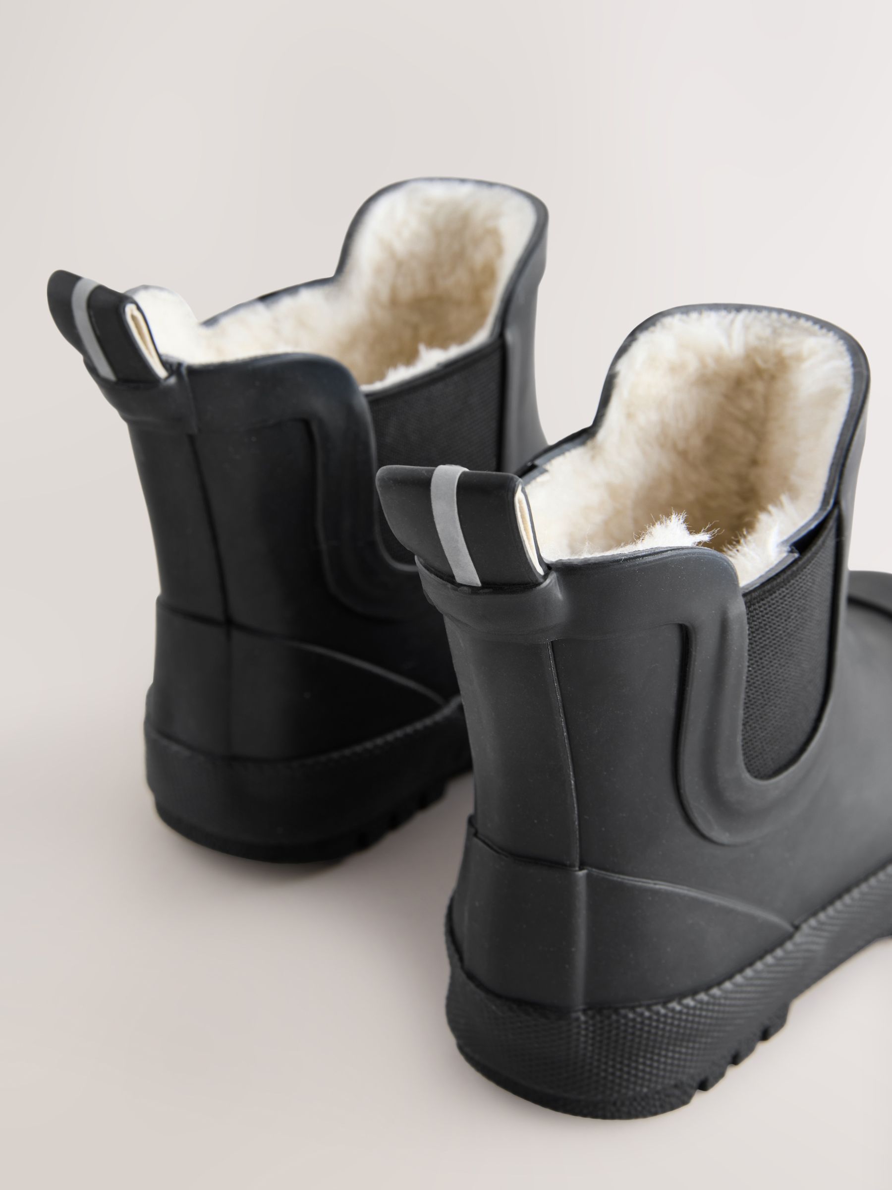 Buy Black Plain Warm Lined Ankle Wellies from the Next UK online shop
