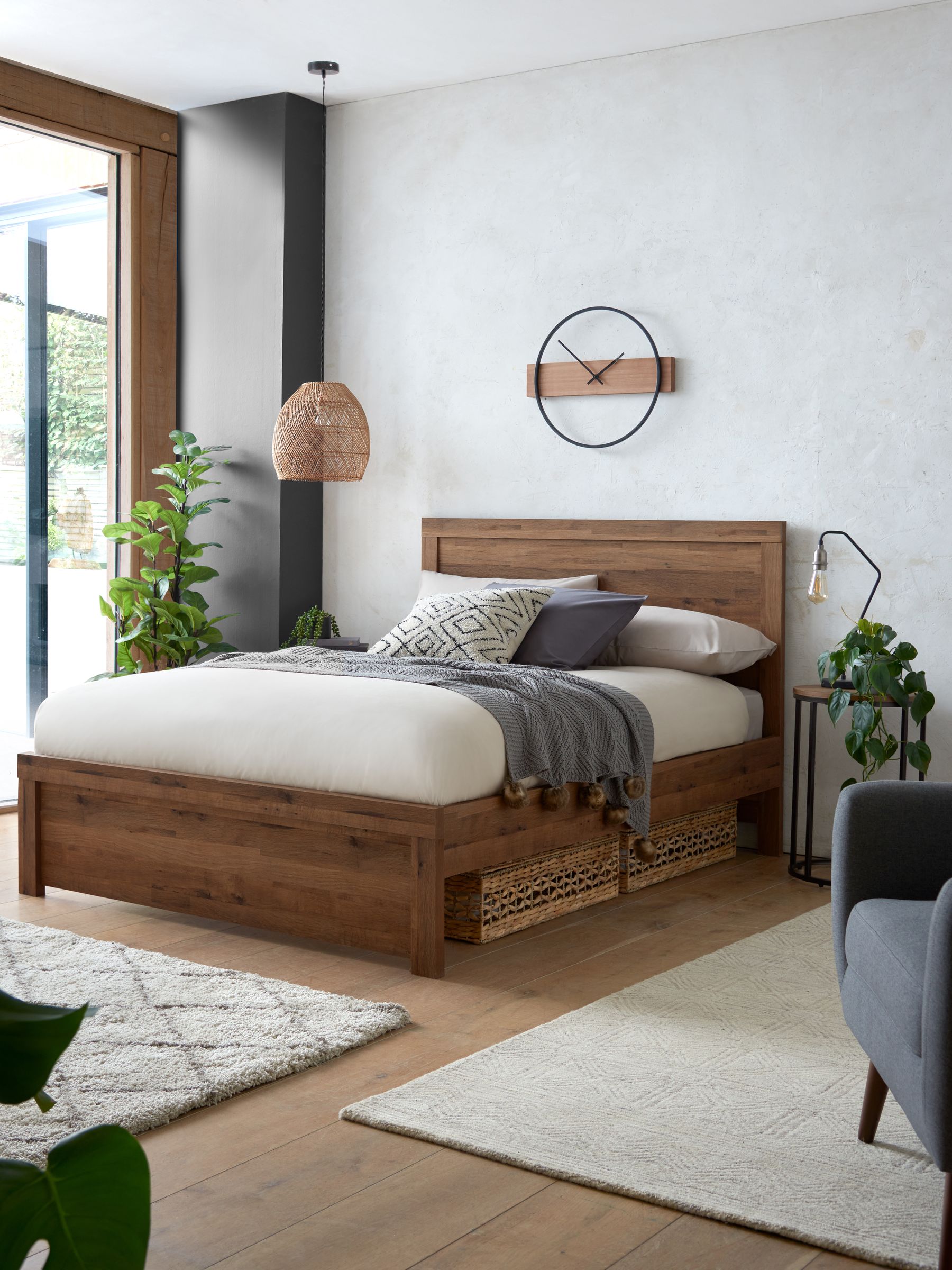 Buy Oak Effect Bronx Wooden Bed Frame from the Next UK online shop