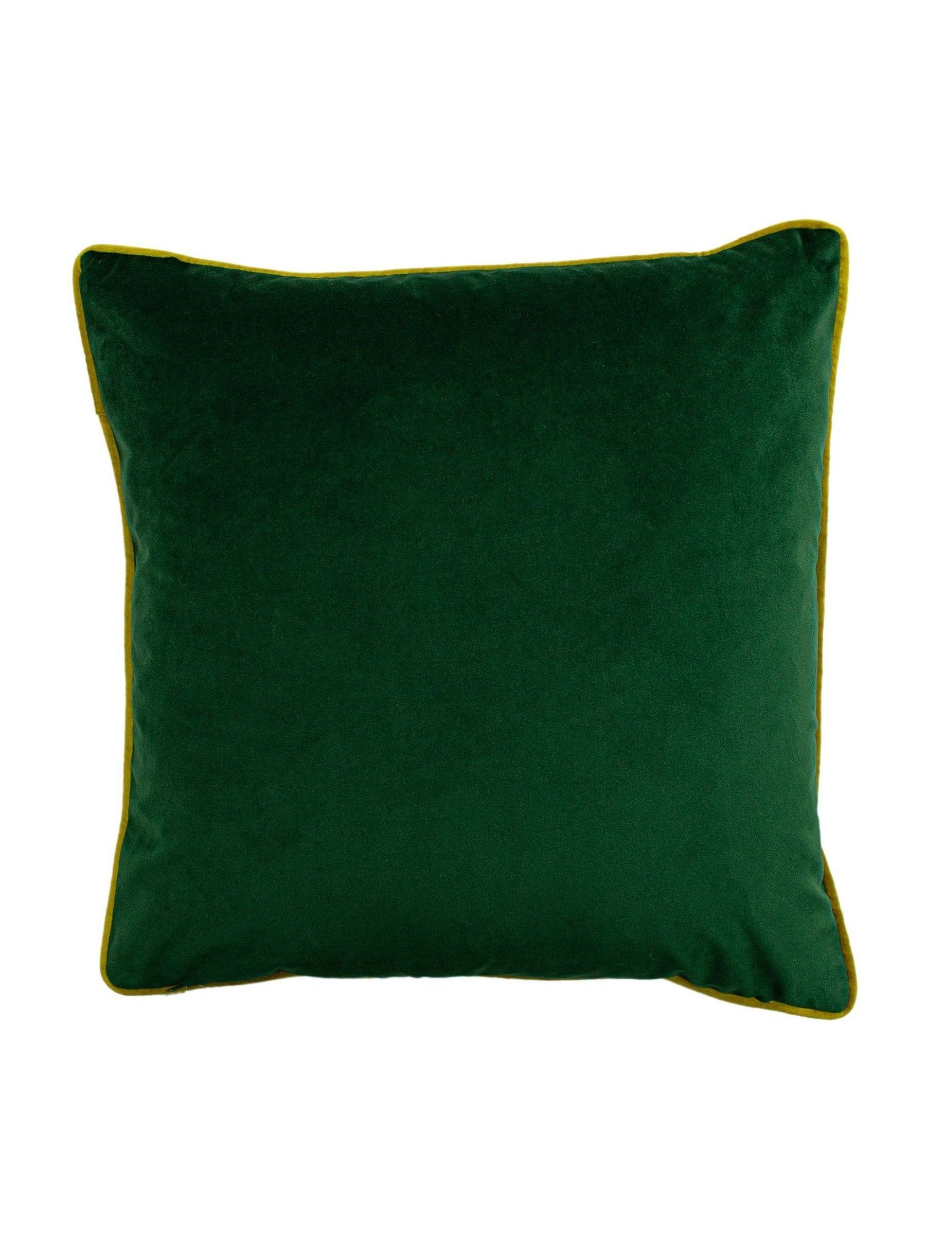 Buy furn. Emerald Green/Gold Fauna Embroidered Polyester Filled Cushion ...