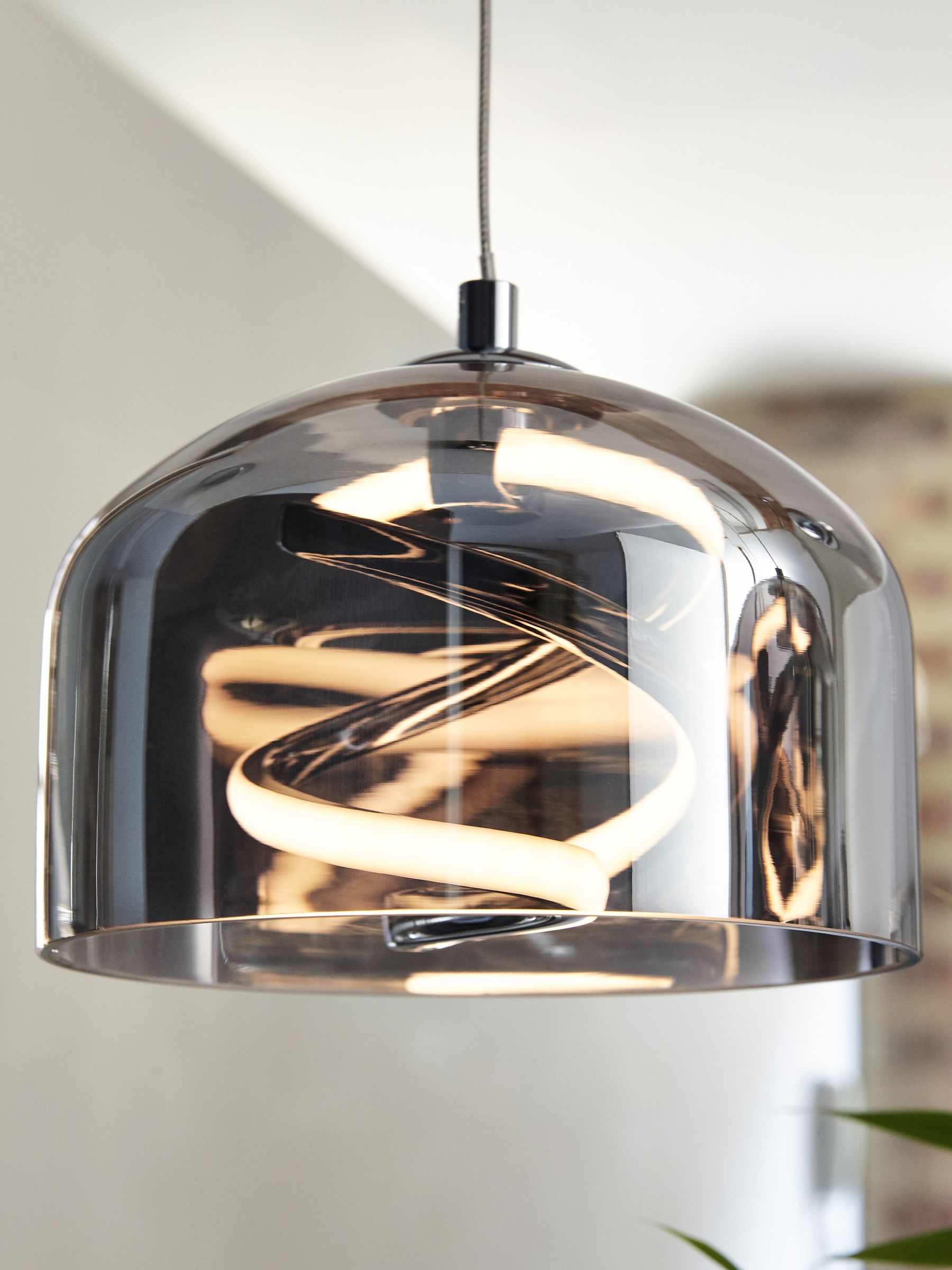 Buy Smoke Grey Helix 3 Light Linear Ceiling Light Pendant from the Next ...