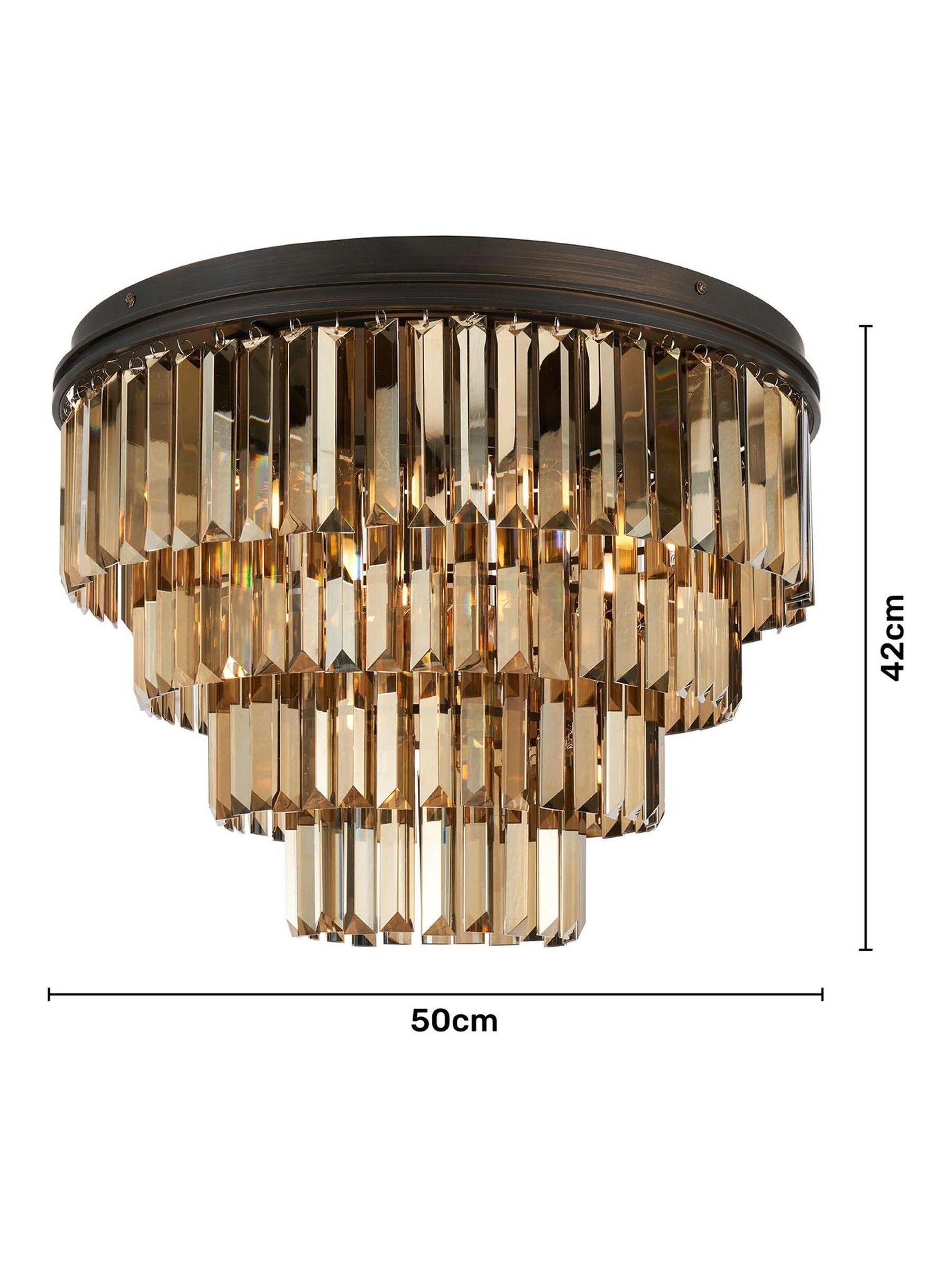 Buy Visconte by BHS Bronze Ingot Crystal Pendant Flush Ceiling Fitting ...