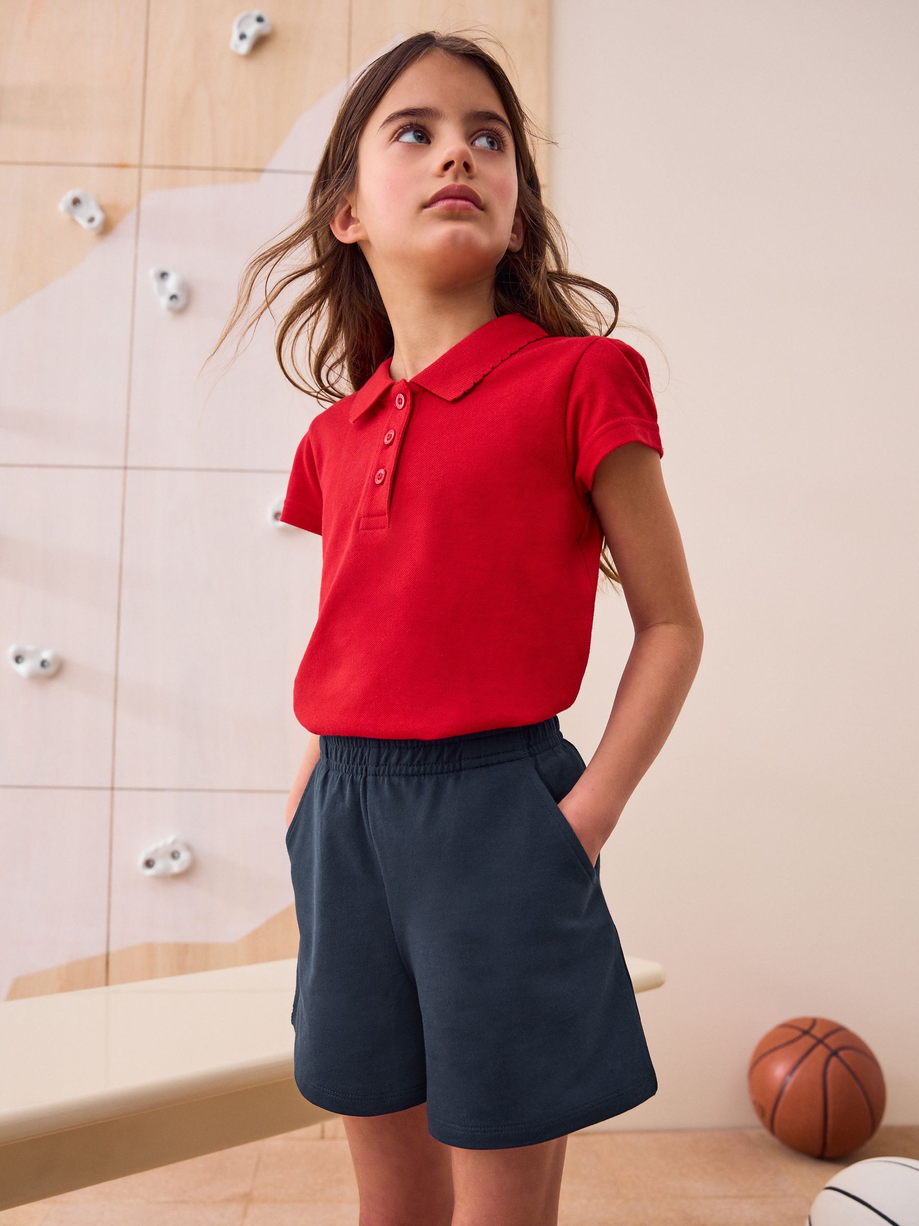 Buy Navy Blue 100% Cotton Jersey School Shorts (3-16yrs) from the Next ...