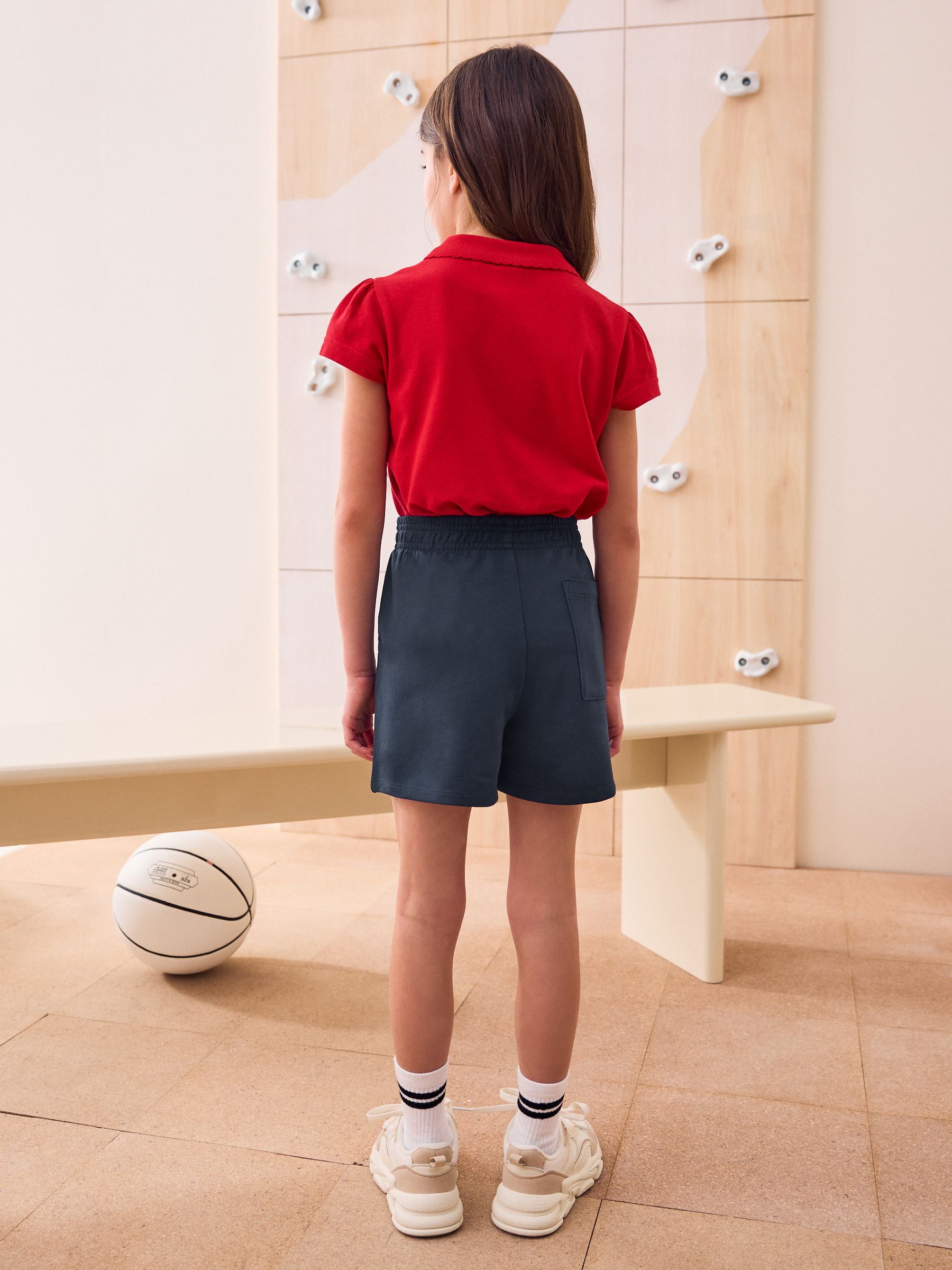 Buy Navy Blue 100% Cotton Jersey School Shorts (3-16yrs) from the Next ...