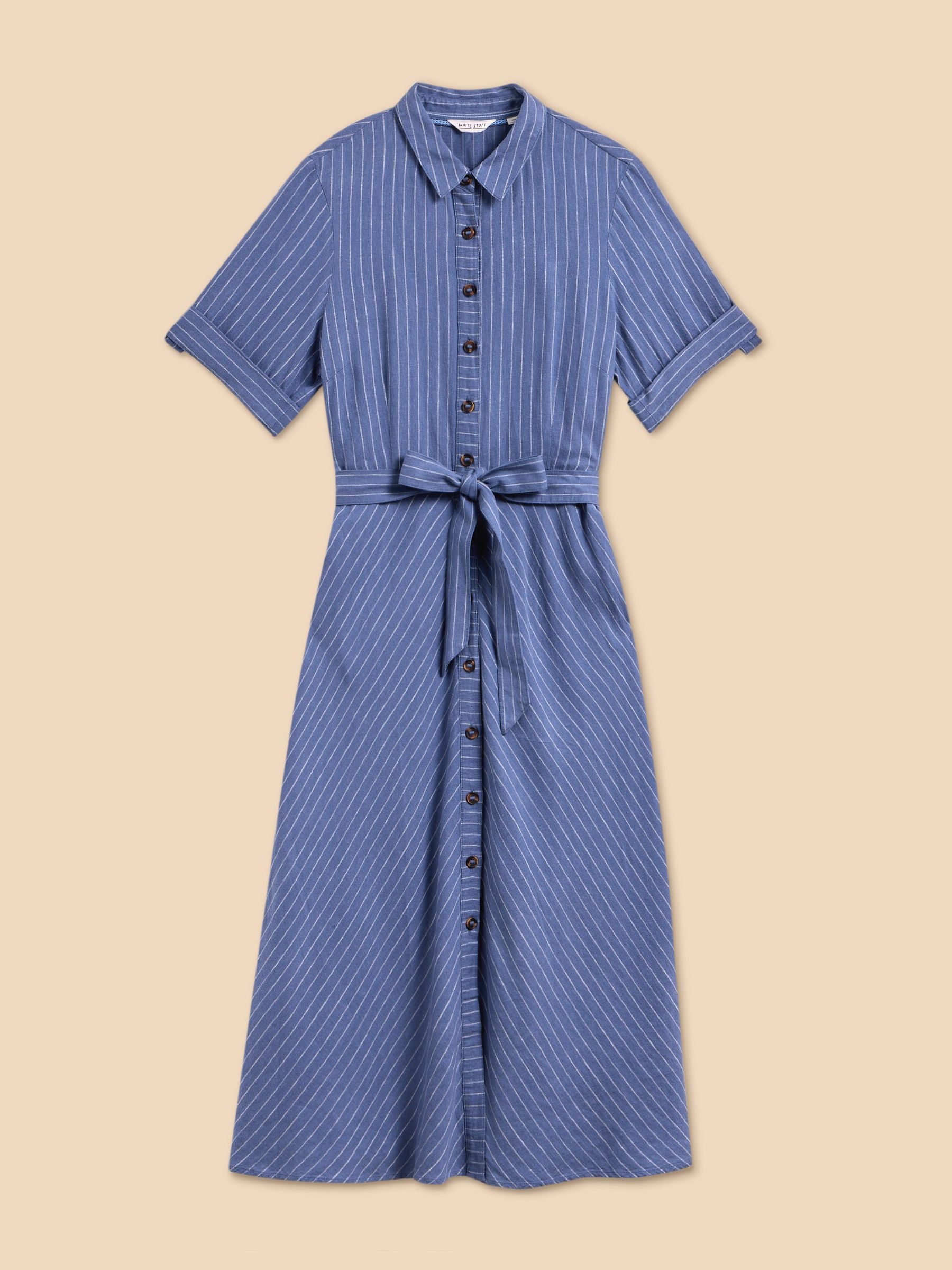 Buy White Stuff Blue Beth Linen Blend Shirt Dress from the Next UK ...