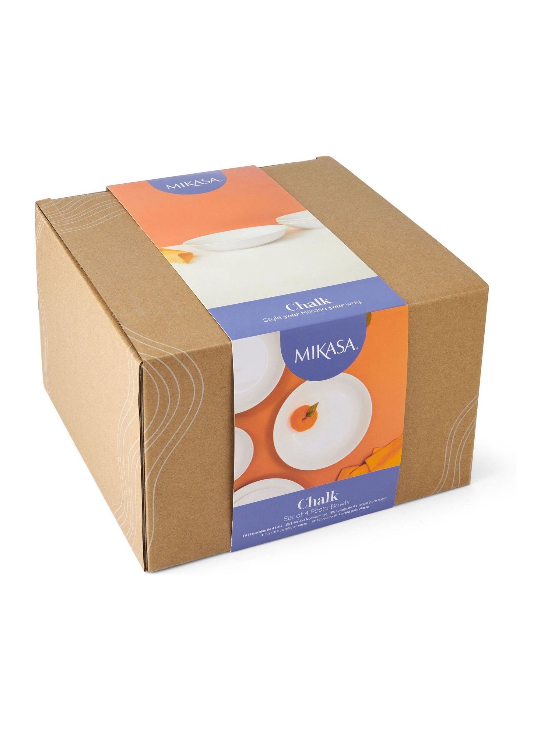 Buy Mikasa Set of 4 White Porcelain Pasta Bowl Chalk from the Next UK ...