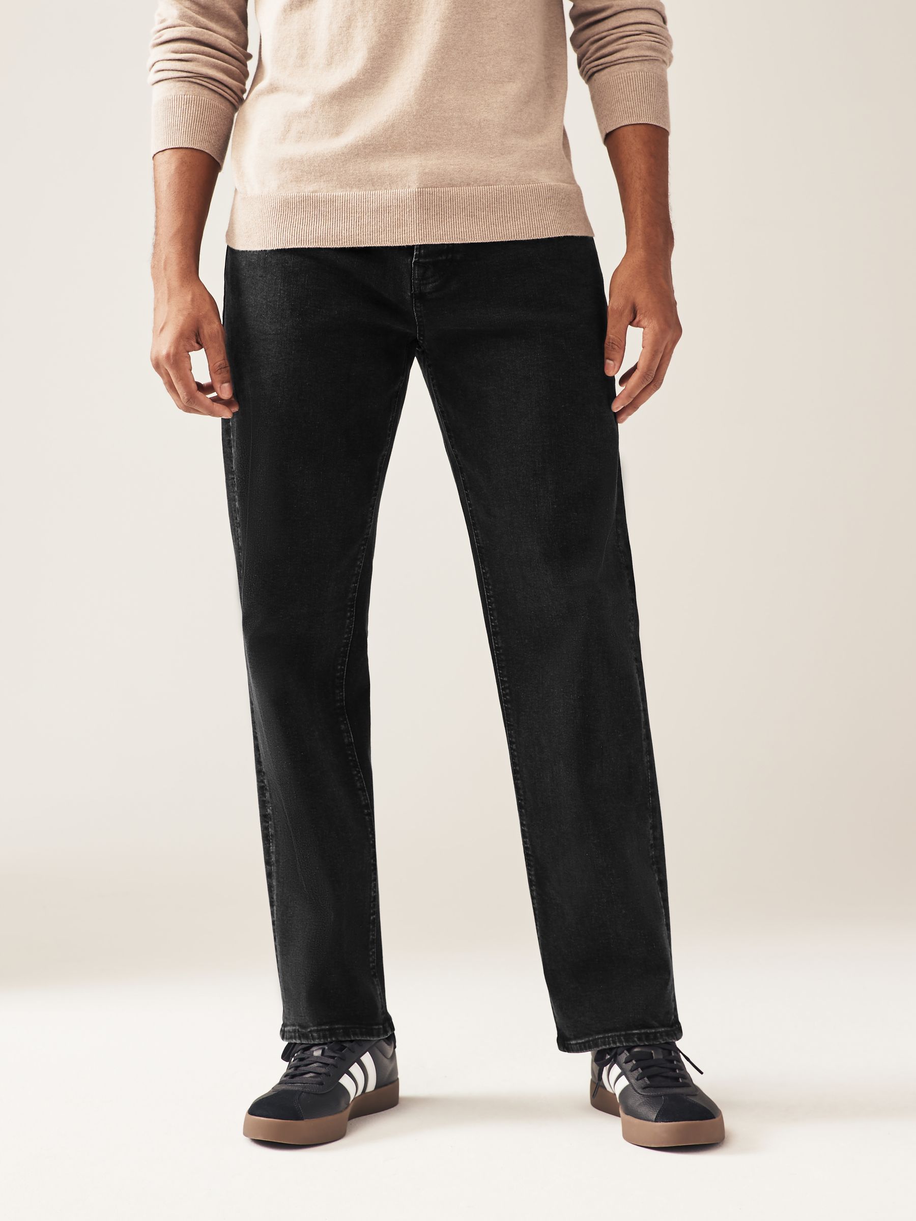 Buy Black Classic Stretch Relaxed Fit Jeans from the Next UK online shop