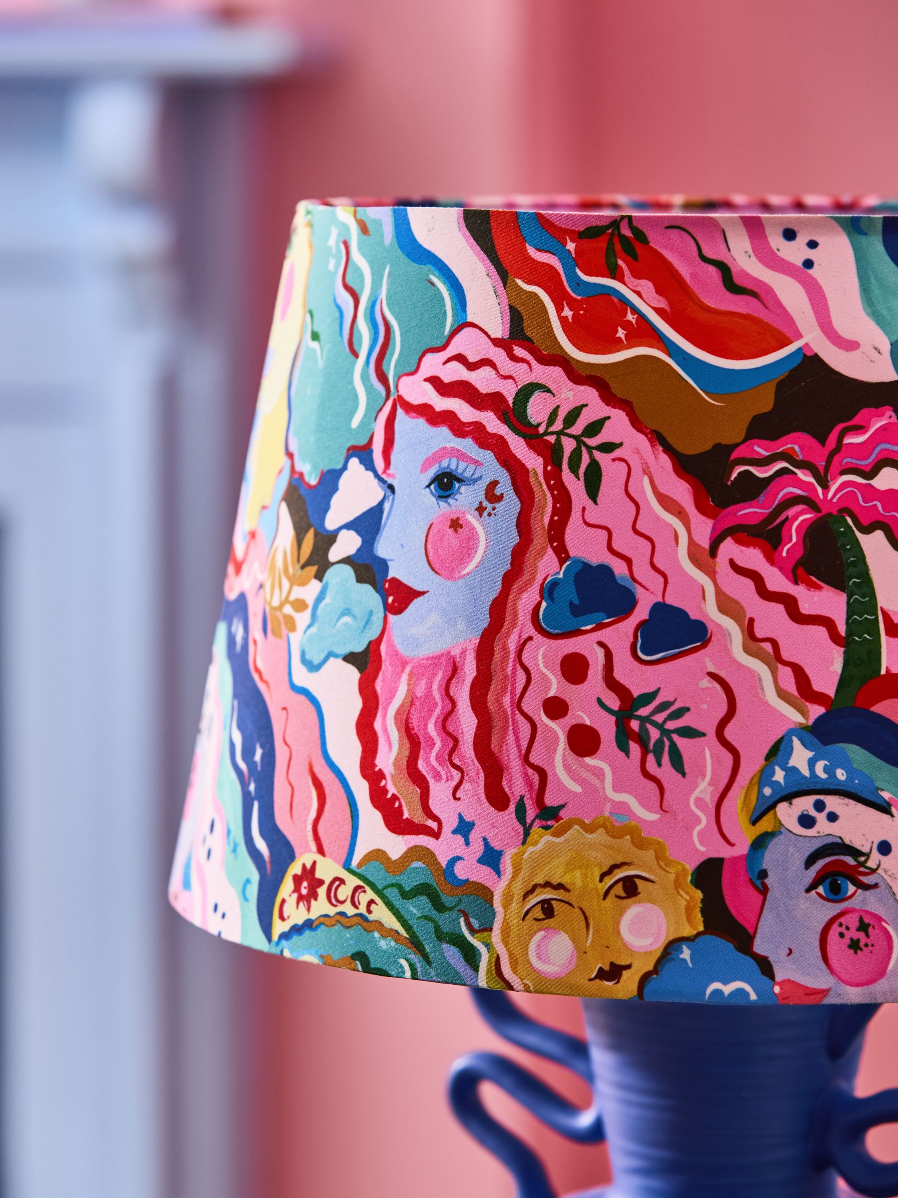 Buy Eleanor Bowmer Blue Goddess Print Table Lamp from the Next UK ...