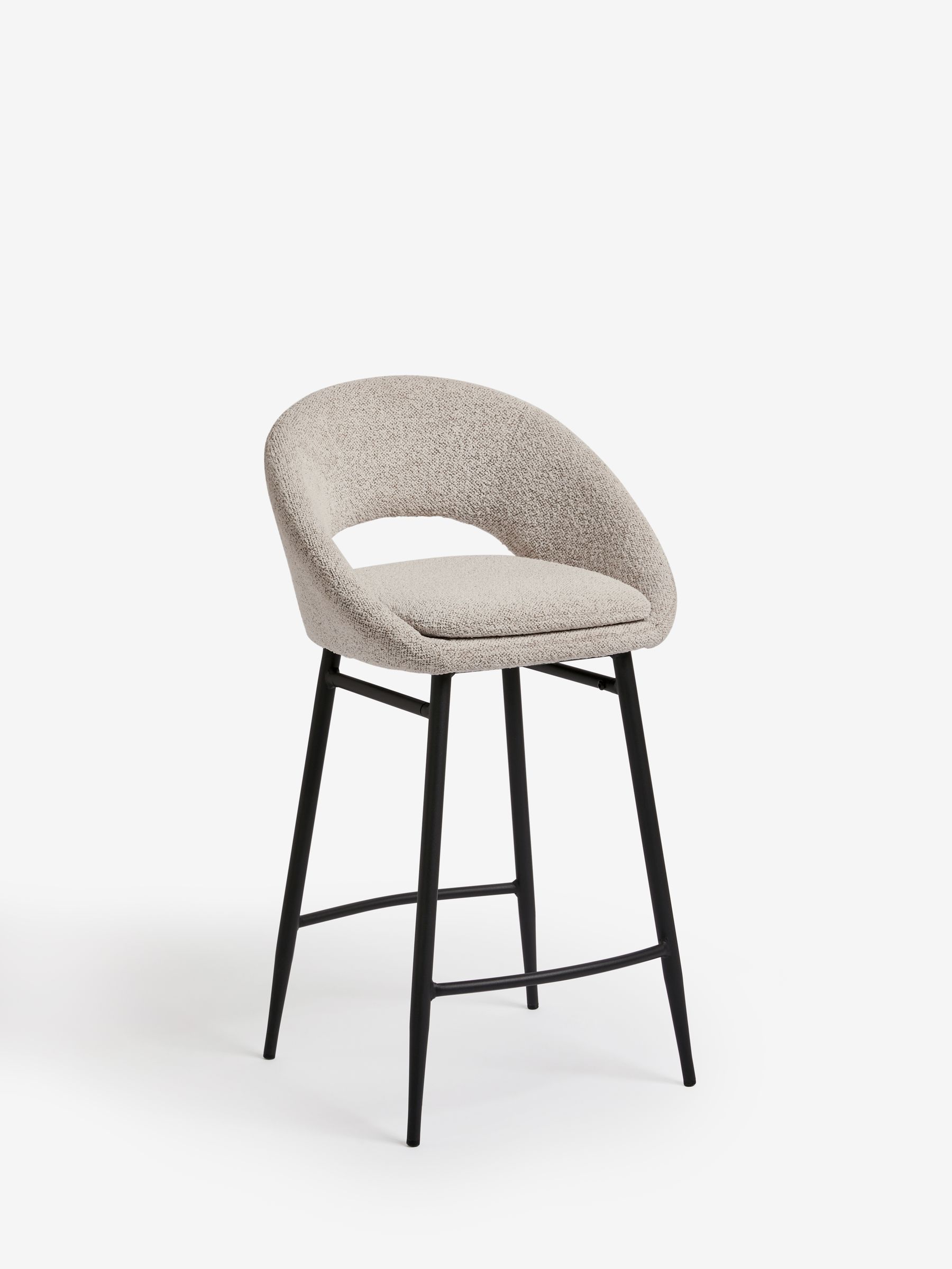 Buy Casual Bouclé Light Natural Hewitt Fixed Height Bar Stool from the ...