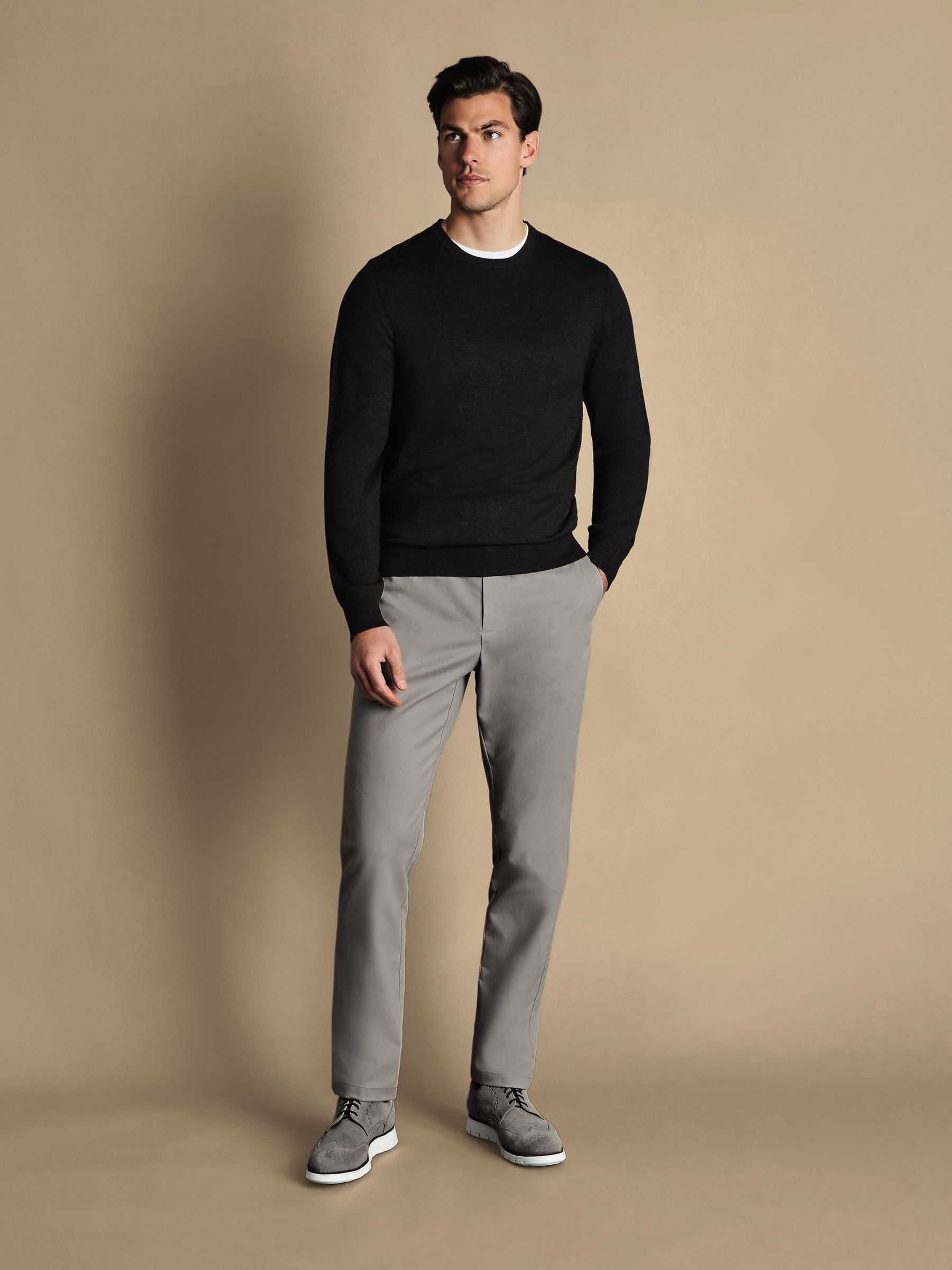Buy Charles Tyrwhitt Grey Regular Fit French Slim Fit Ultimate Non-iron ...