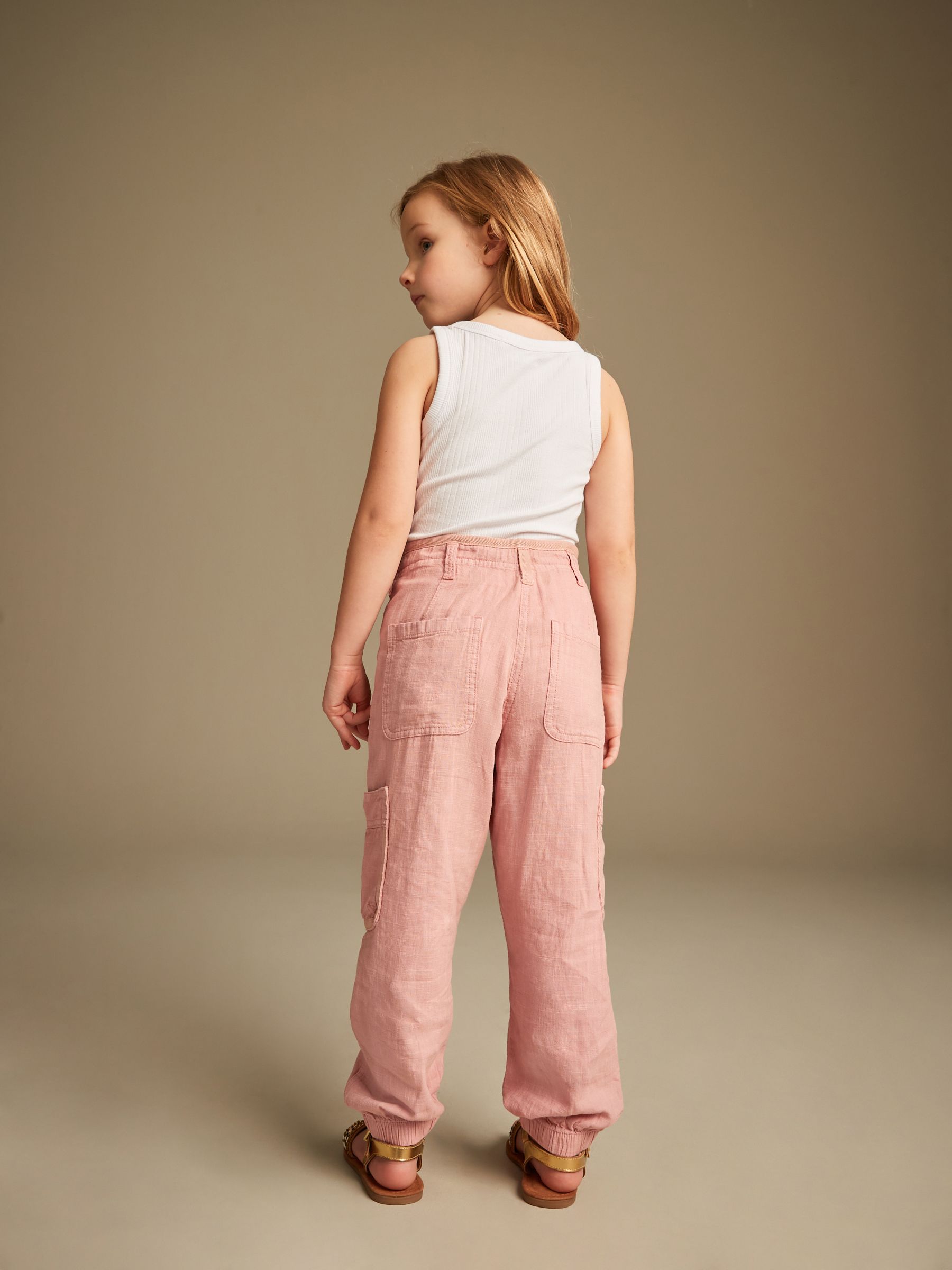 Buy Pink Linen Mix Cargo Trousers (3-16yrs) from Next Ireland