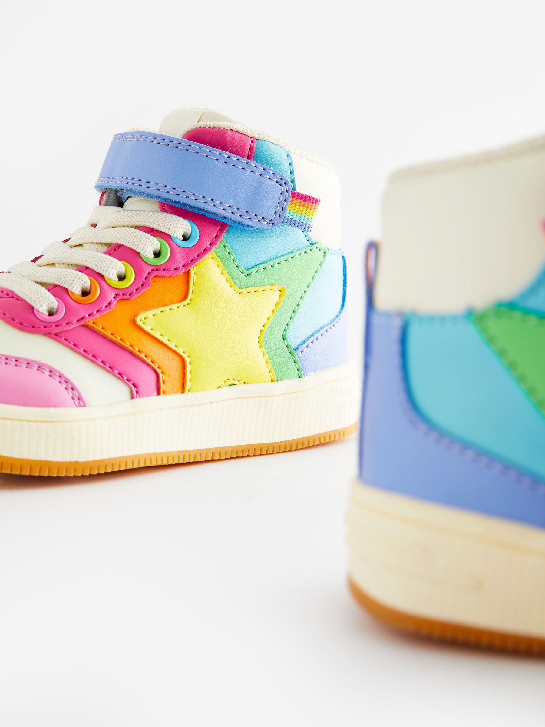 Buy Little Bird by Jools Oliver Multi Pastel Star Hi-Top Trainers from ...