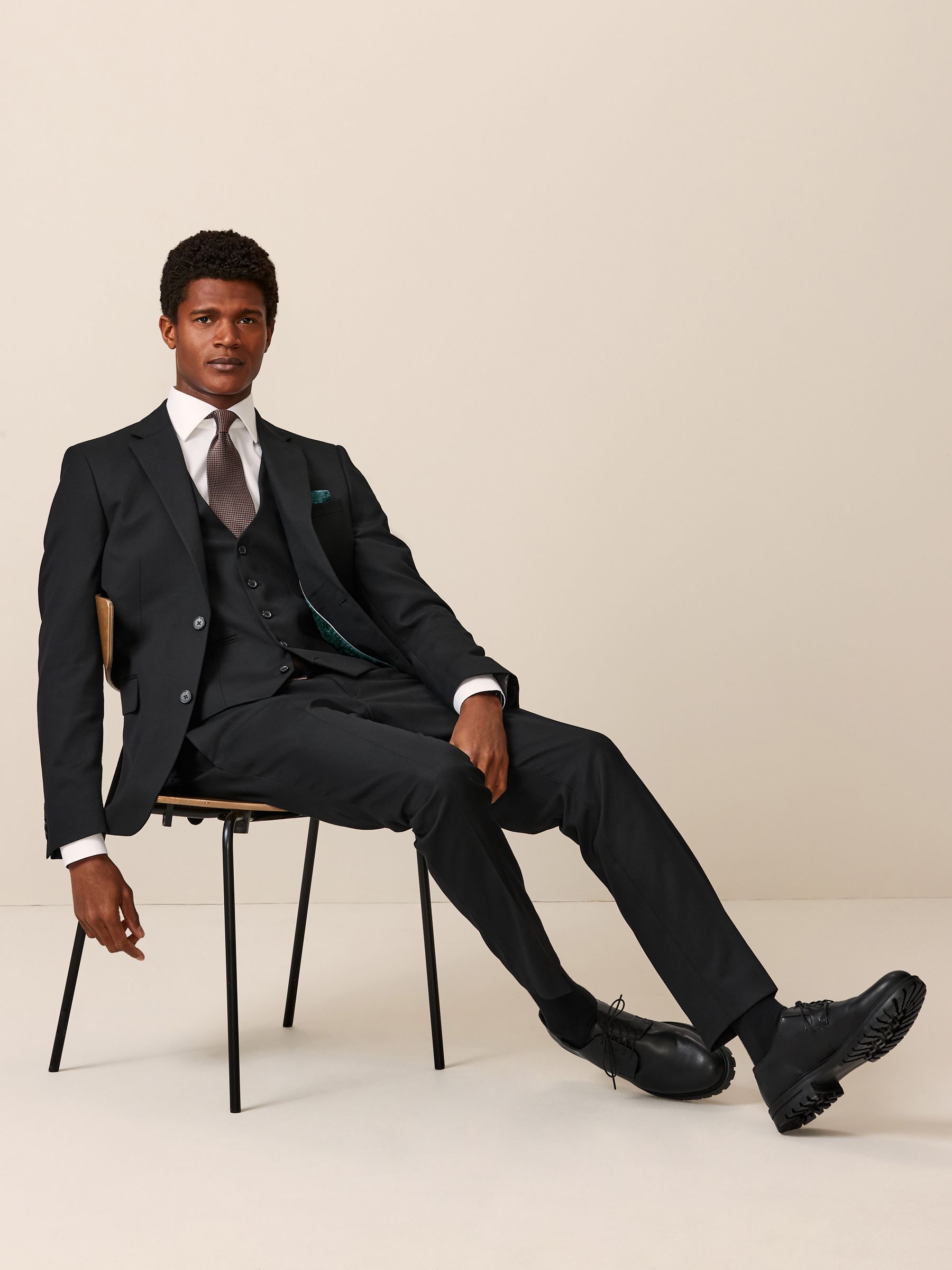 Buy Black Slim Fit Textured Suit Jacket from the Next UK online shop