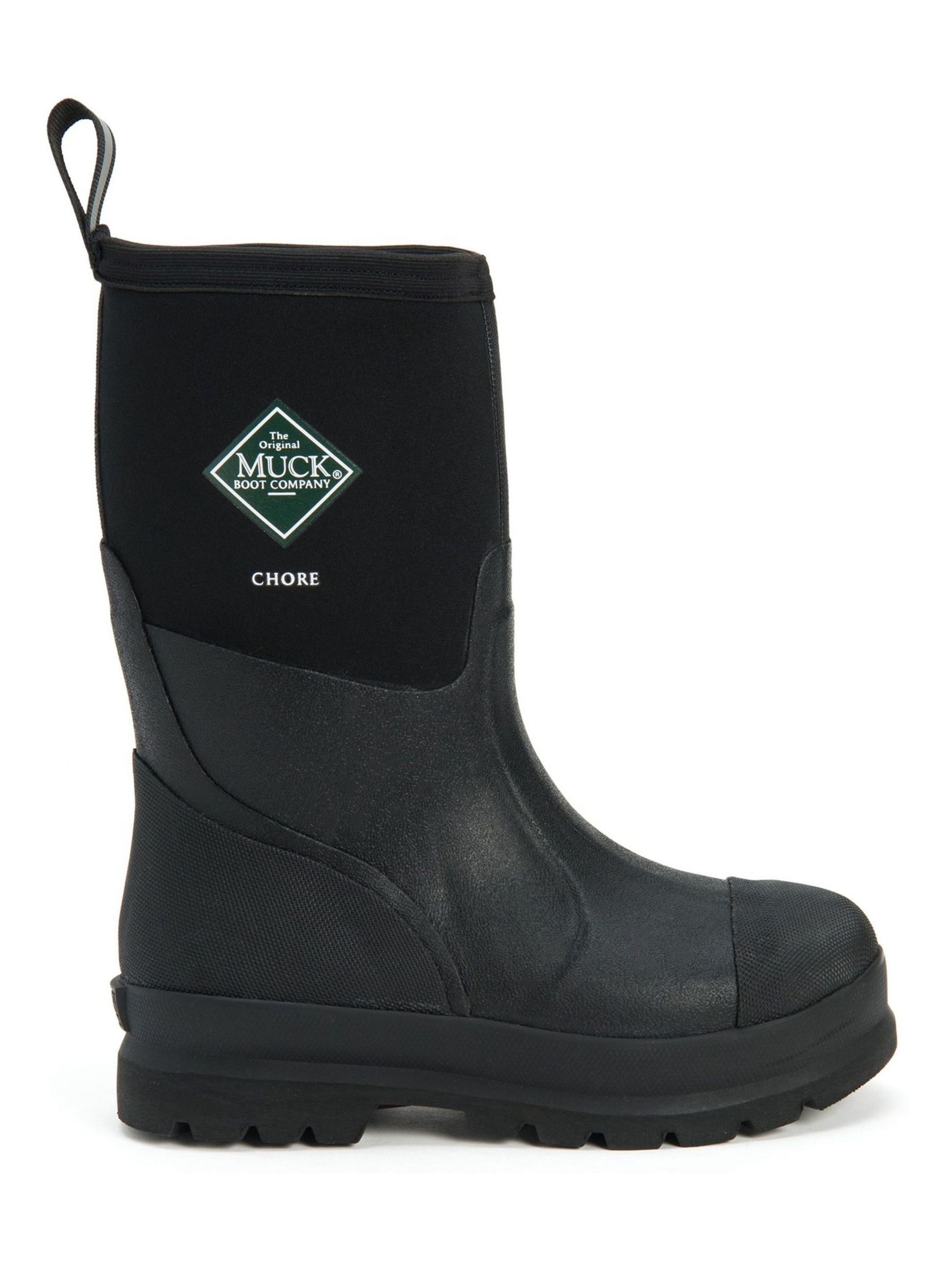 Buy Muck Boots Black Chore Classic Mid Patterned Wellies from the Next ...
