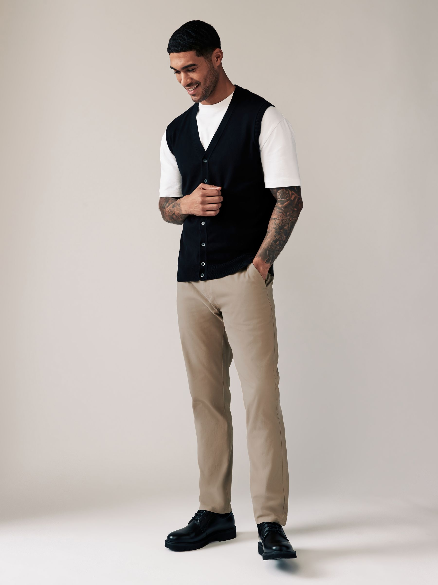 Buy Stone Slim Fit Stretch Chinos Trousers from the Next UK online shop