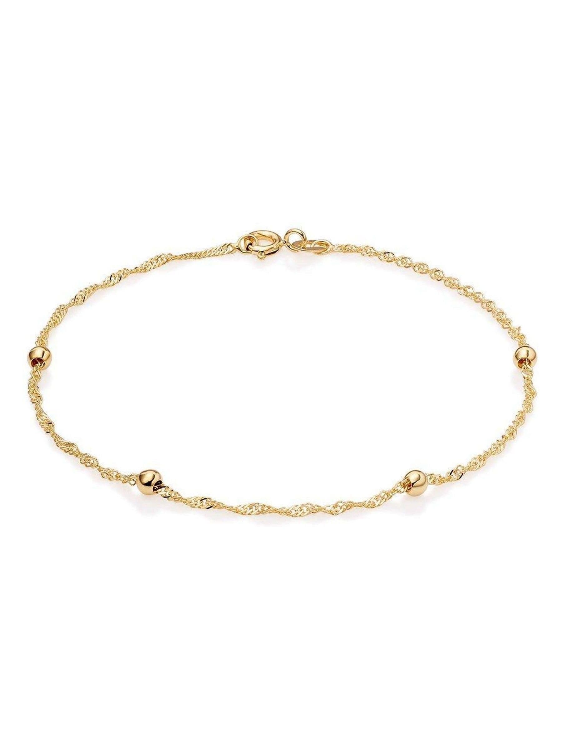 Buy Beaverbrooks 9ct Gold Bead And Chain Bracelet from the Next UK online shop
