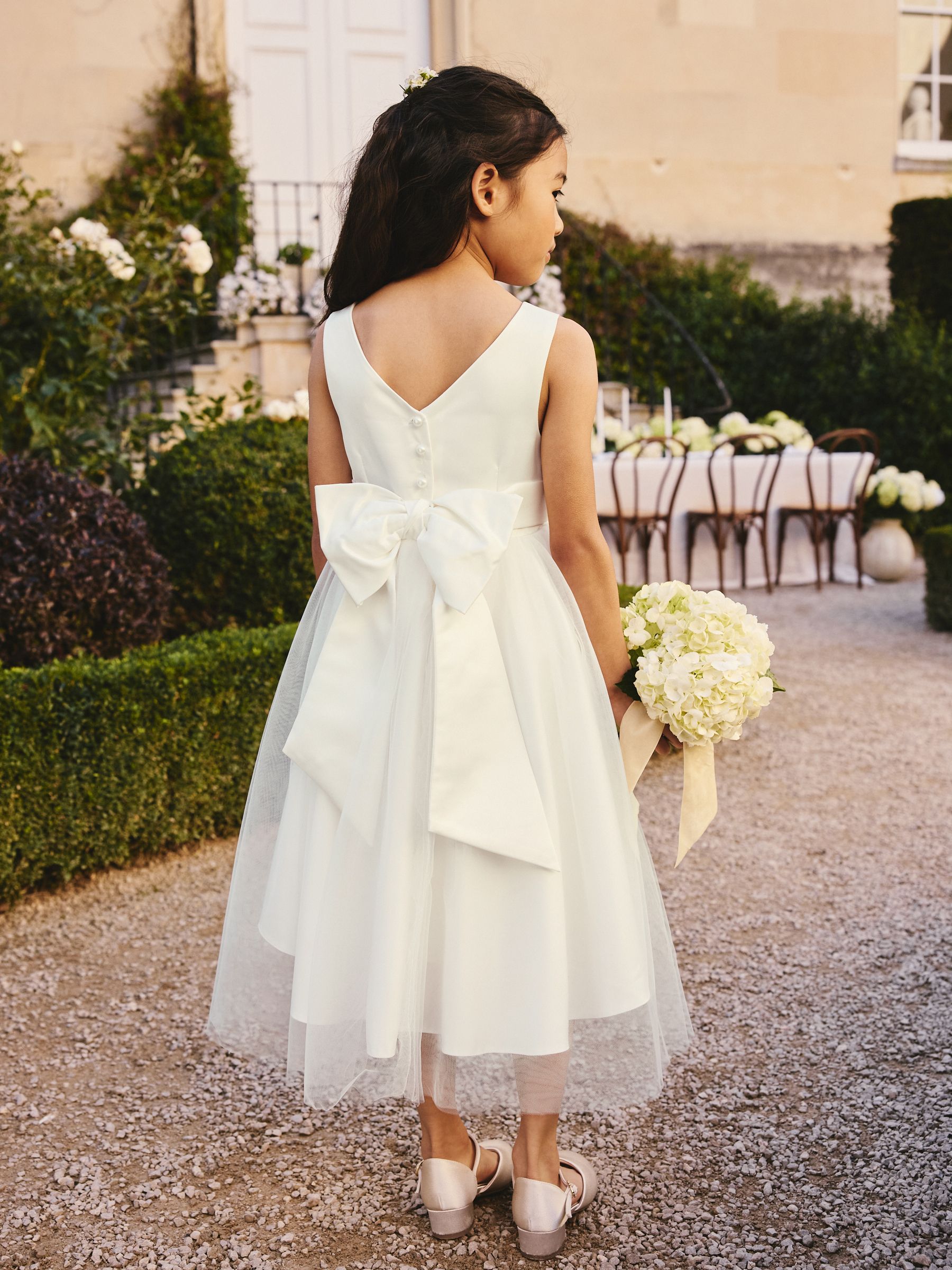 Buy Ivory Cream Flower Girl Bow Dress (3mths-16yrs) from Next Ireland