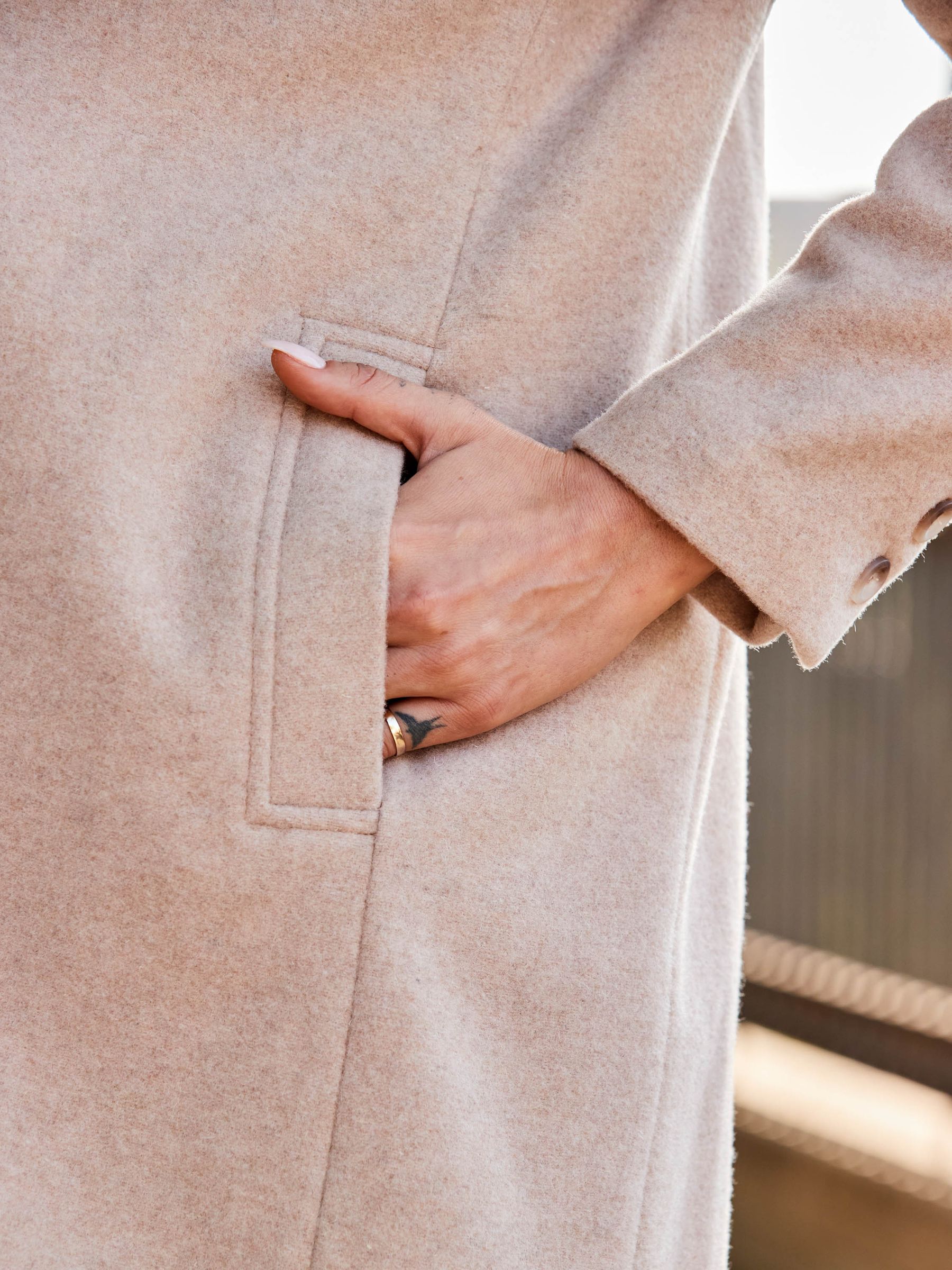 Buy Sosandar Natural Premium Longline Wool Mix Coat from the Next UK ...