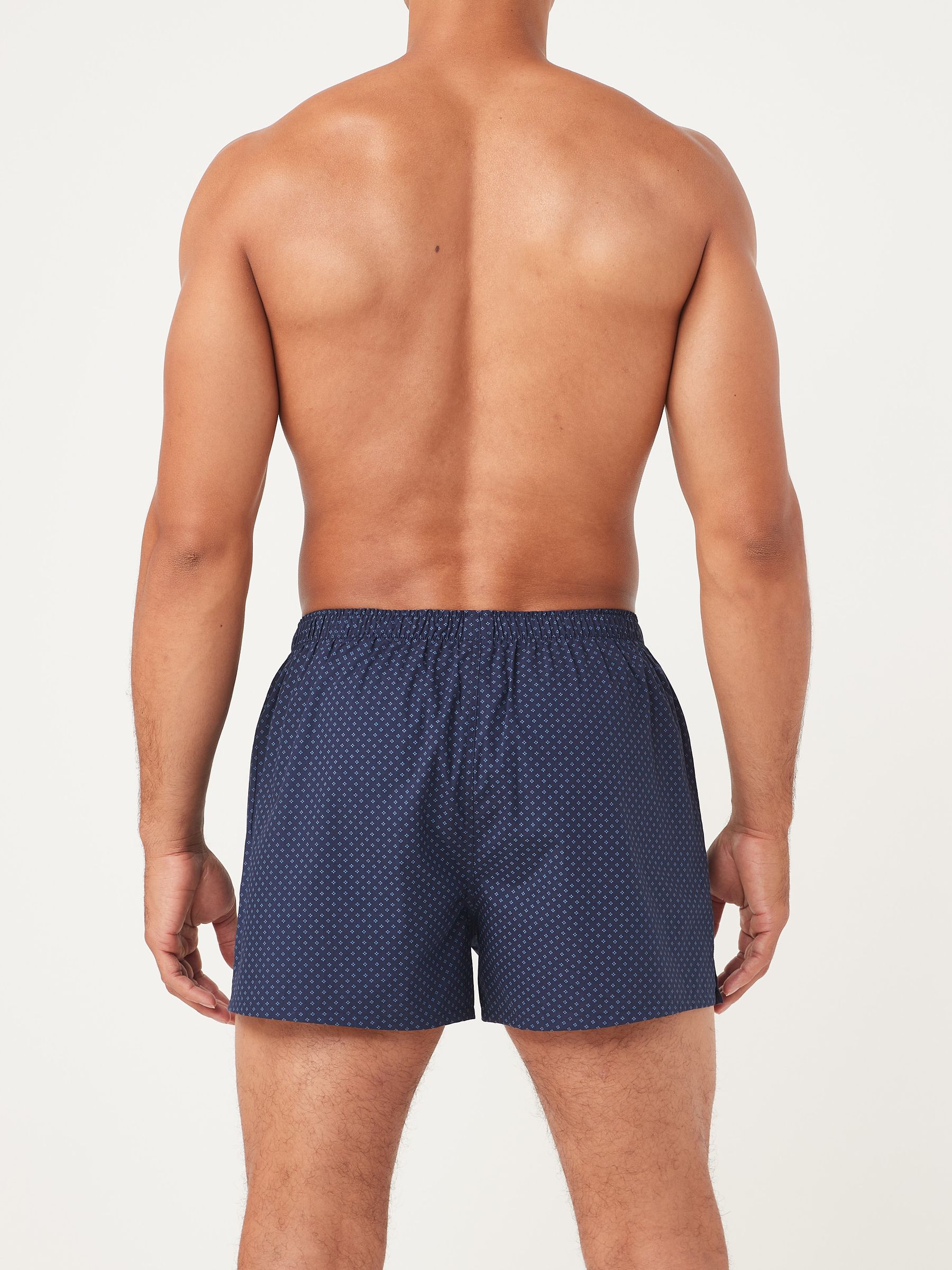 Buy Navy Blue Print 4 pack Woven Pure Boxers from the Next UK online shop