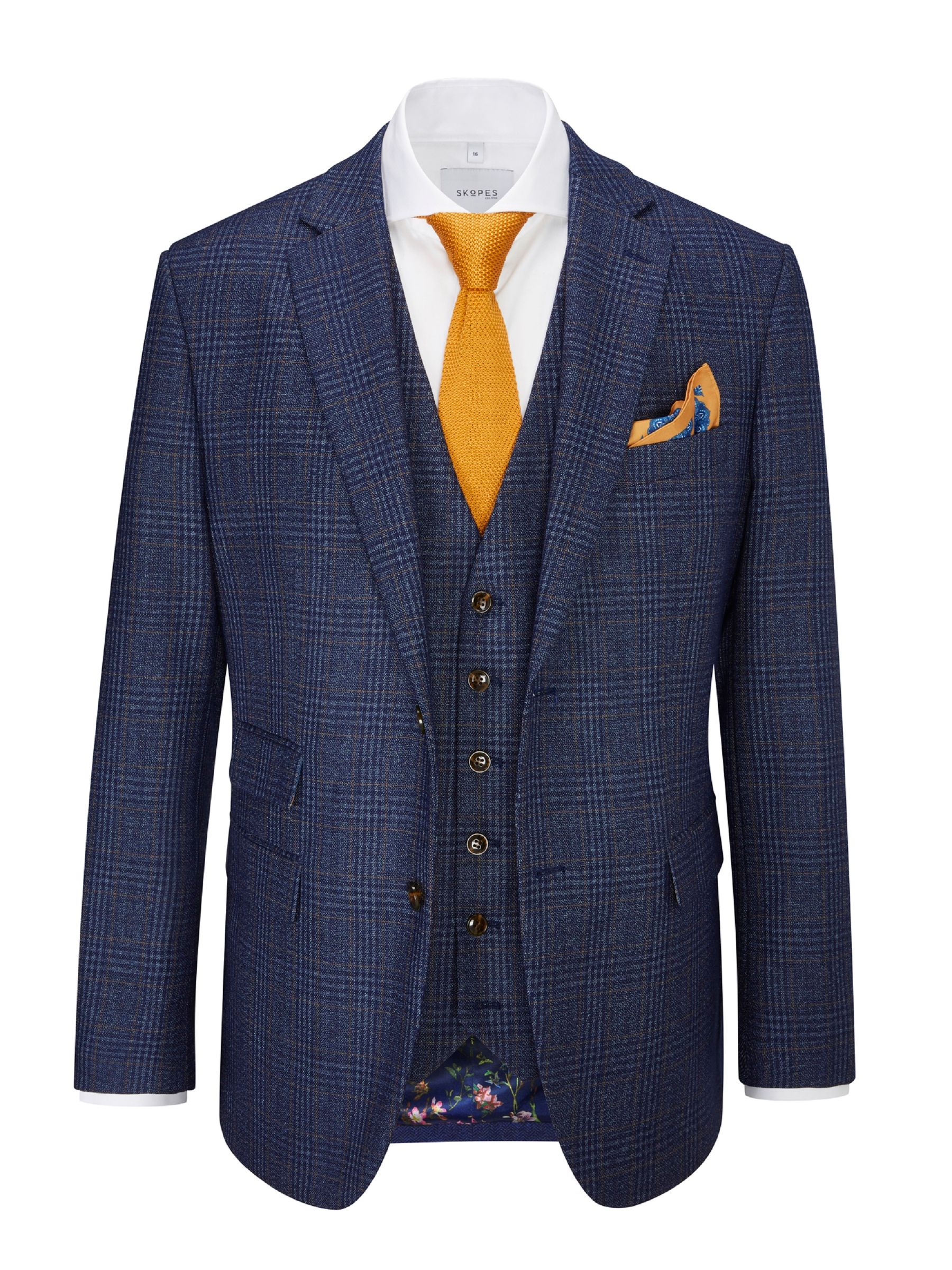 Buy Skopes Blue Tailored Fit Woolf Check Suit: Jacket from Next Ireland