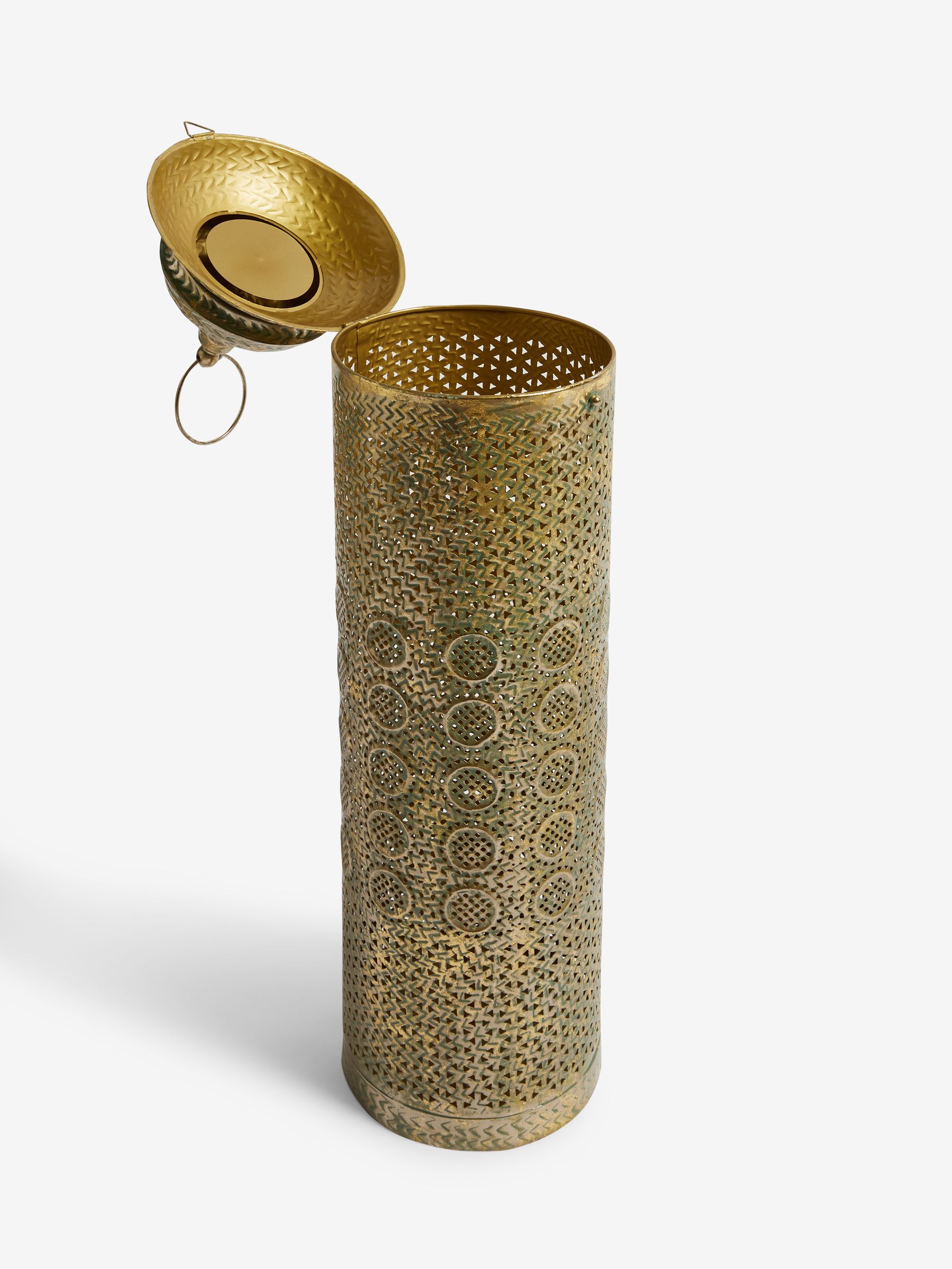 Buy Gold Extra Large Patterned Cutout Metal Lantern from the Next UK ...