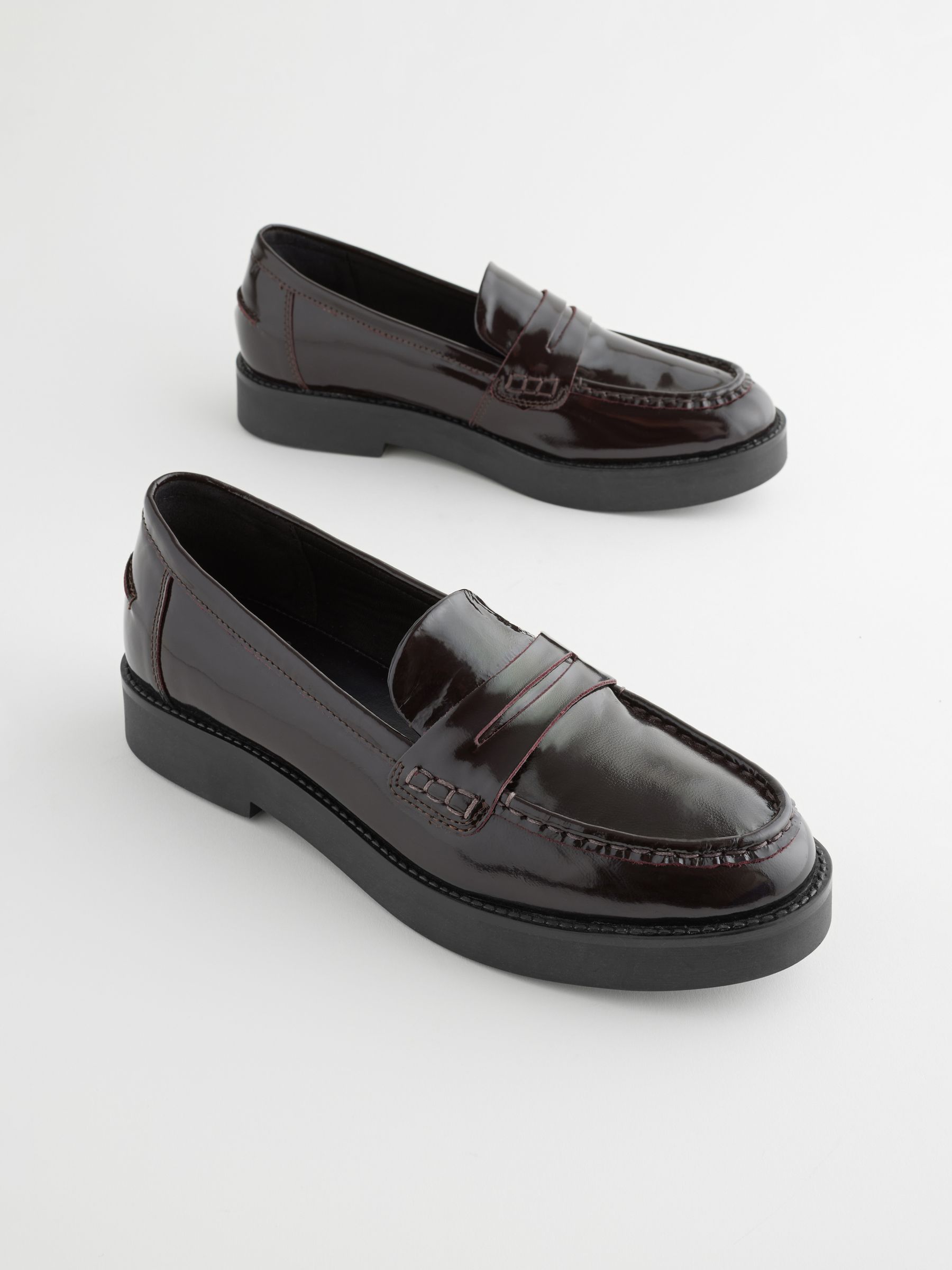Buy Burgundy Red Forever Comfort® Leather Chunky Loafers from the Next ...