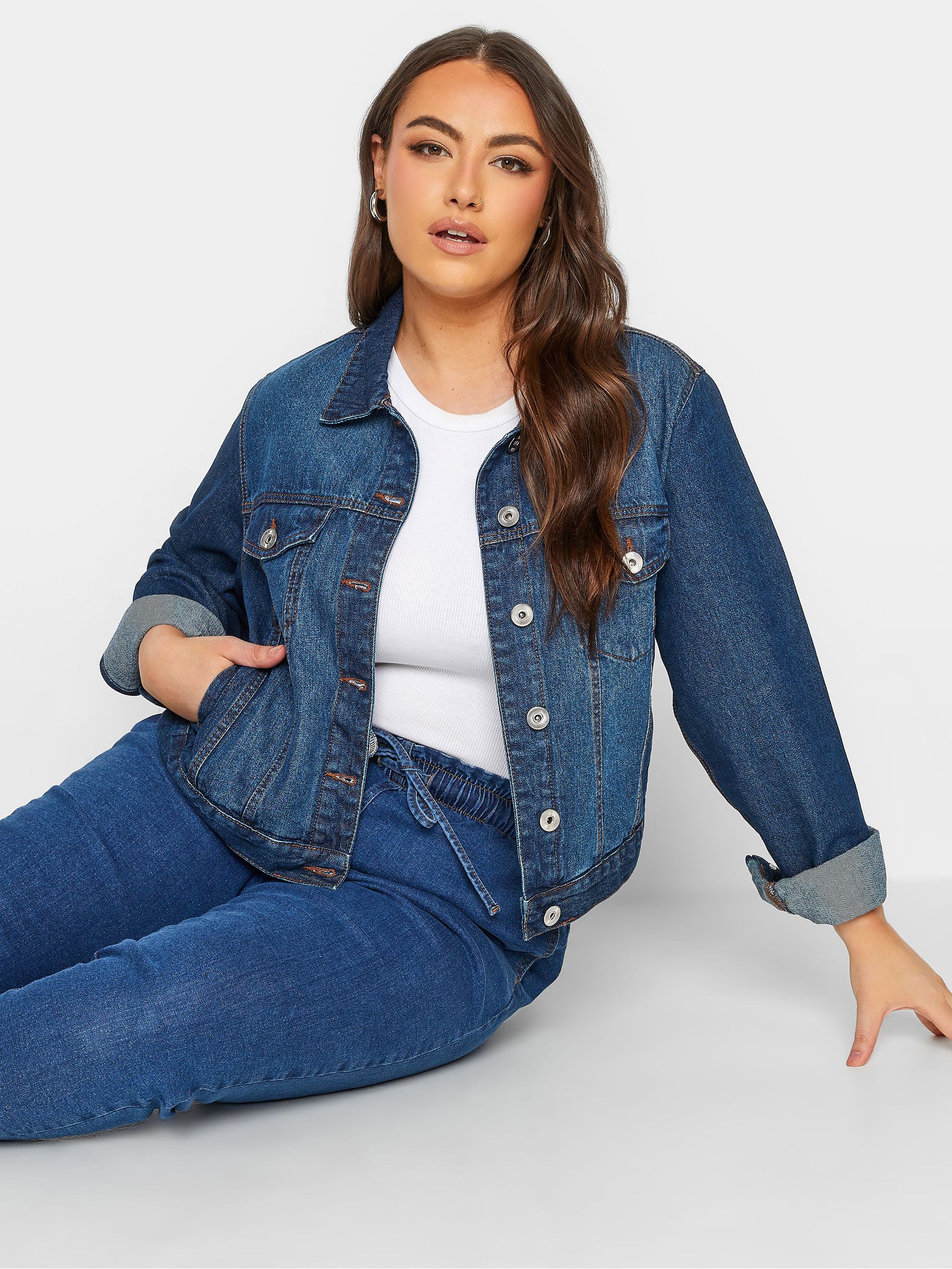 Buy Yours Curve Blue 100% Cotton Classic Denim Jacket from the Next UK ...