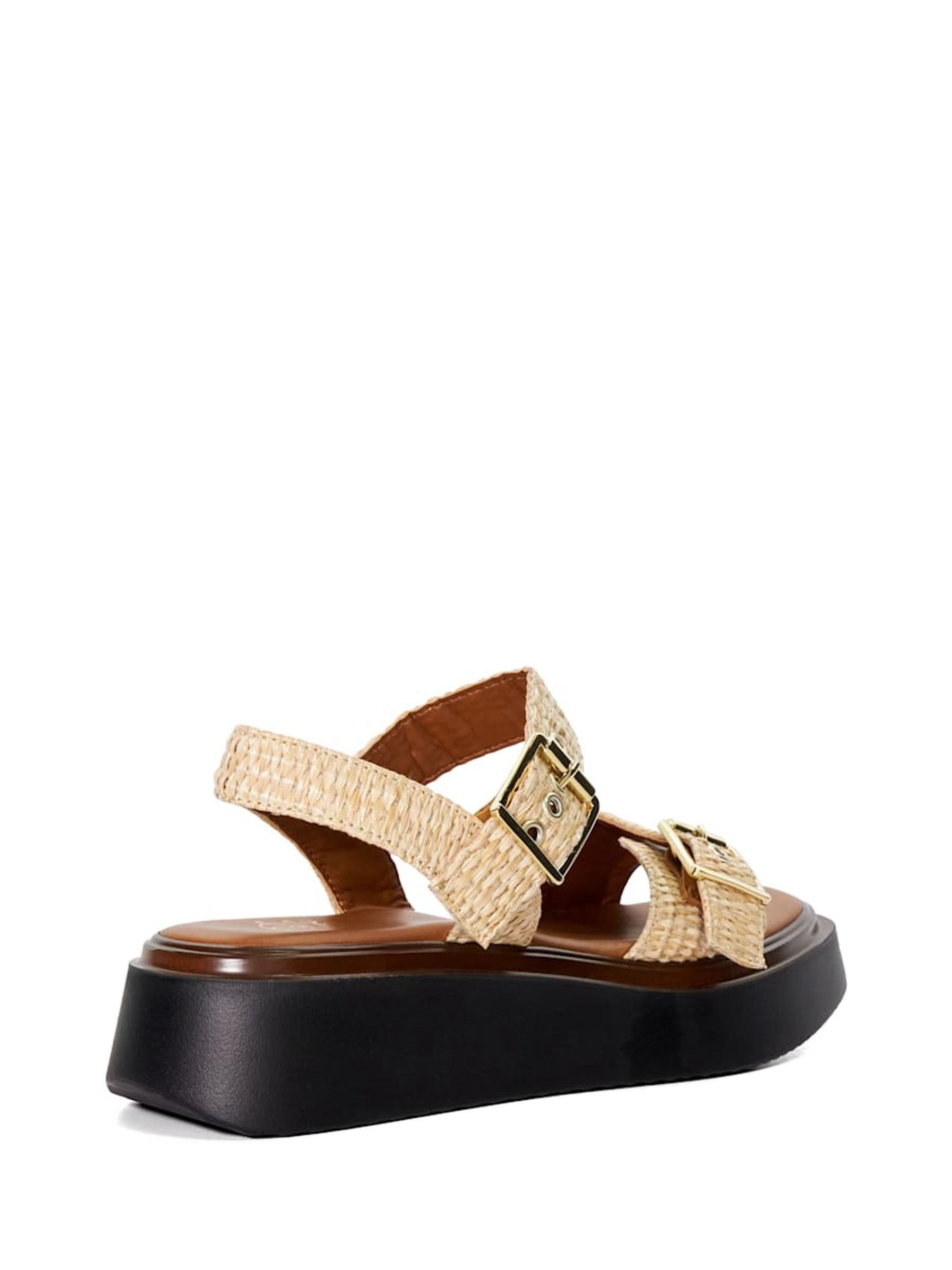 Buy Dune London Natural Chrome Loells Buckle Flatform Sandals from the ...