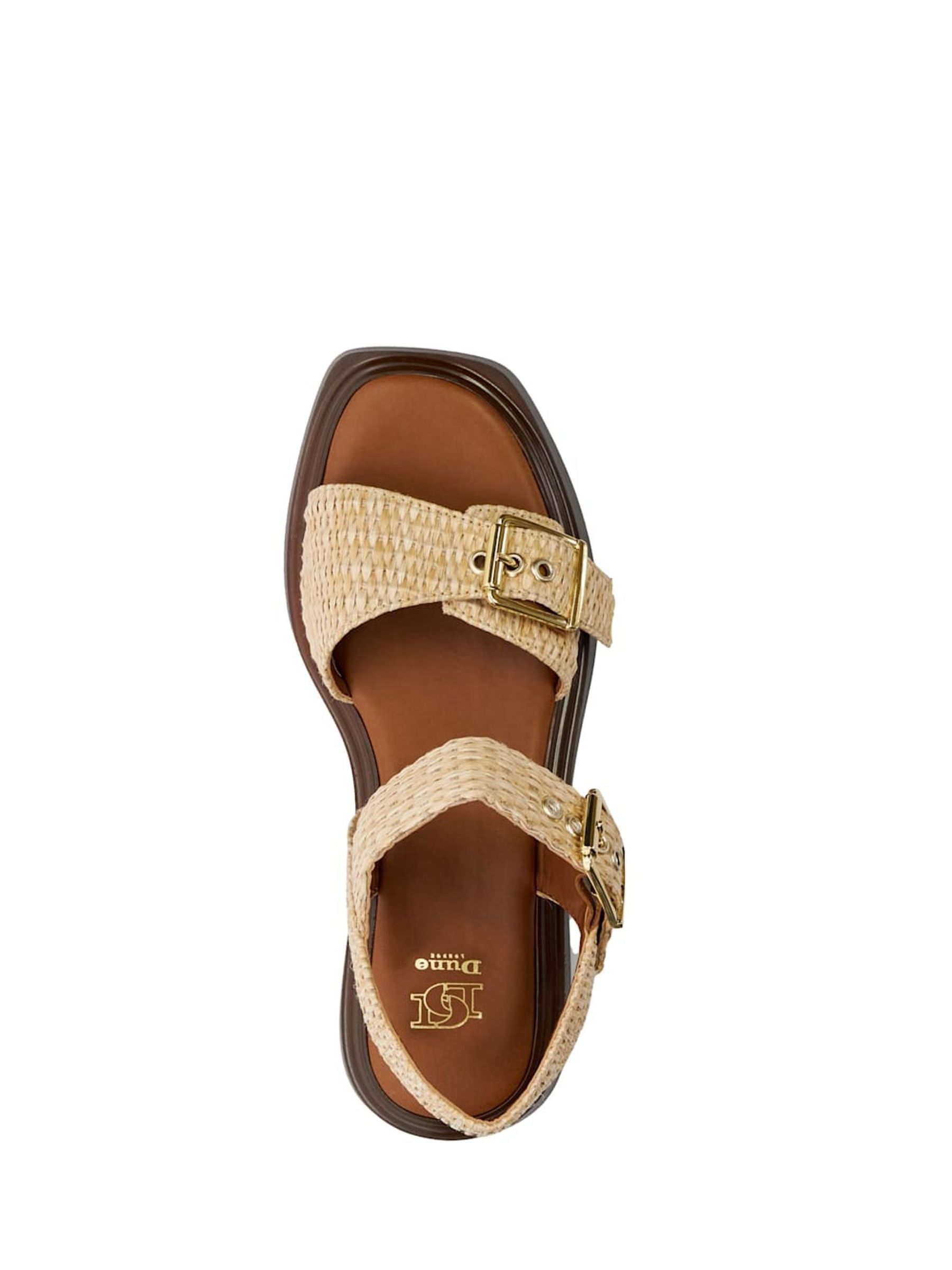 Buy Dune London Natural Chrome Loells Buckle Flatform Sandals from the ...