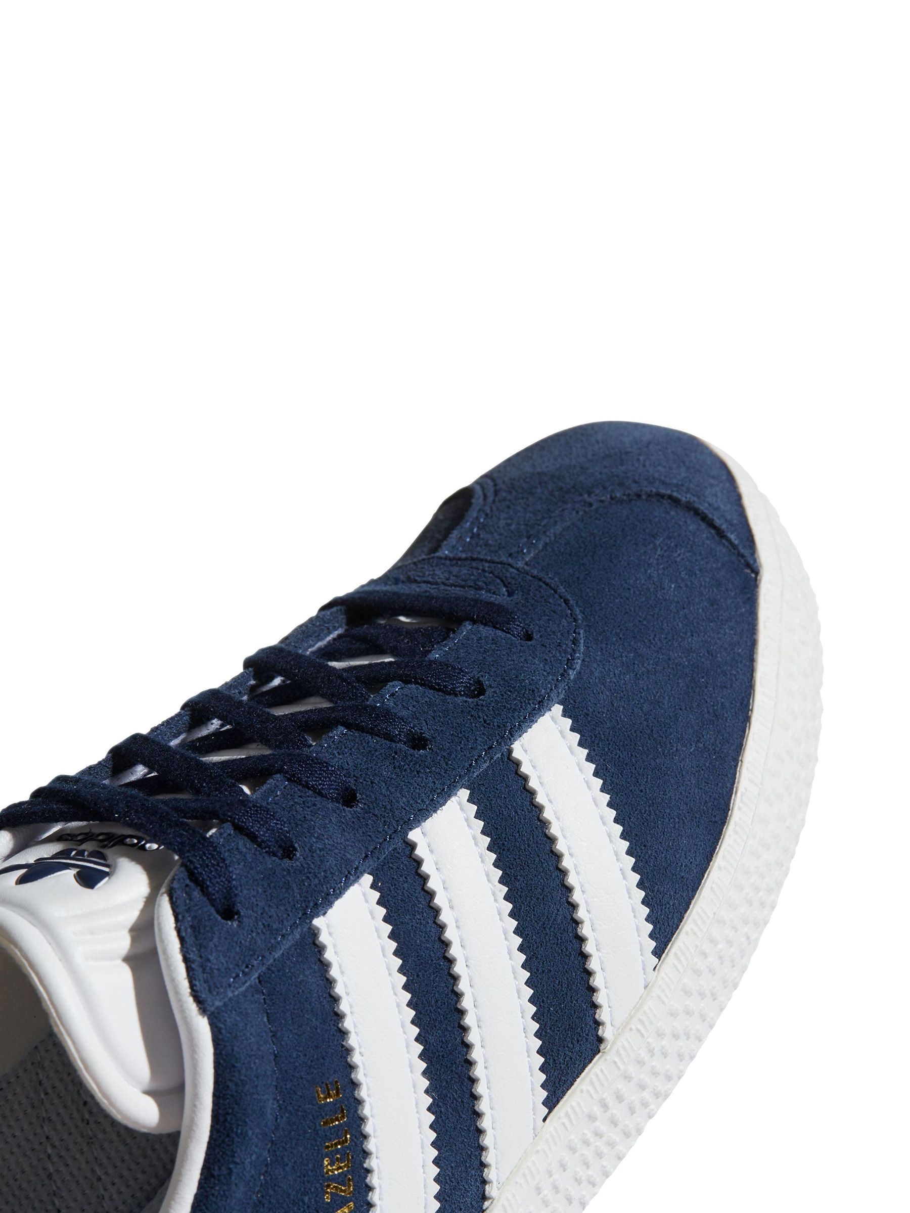 Buy adidas Originals Navy Blue/White Junior Gazelle Trainers from the ...