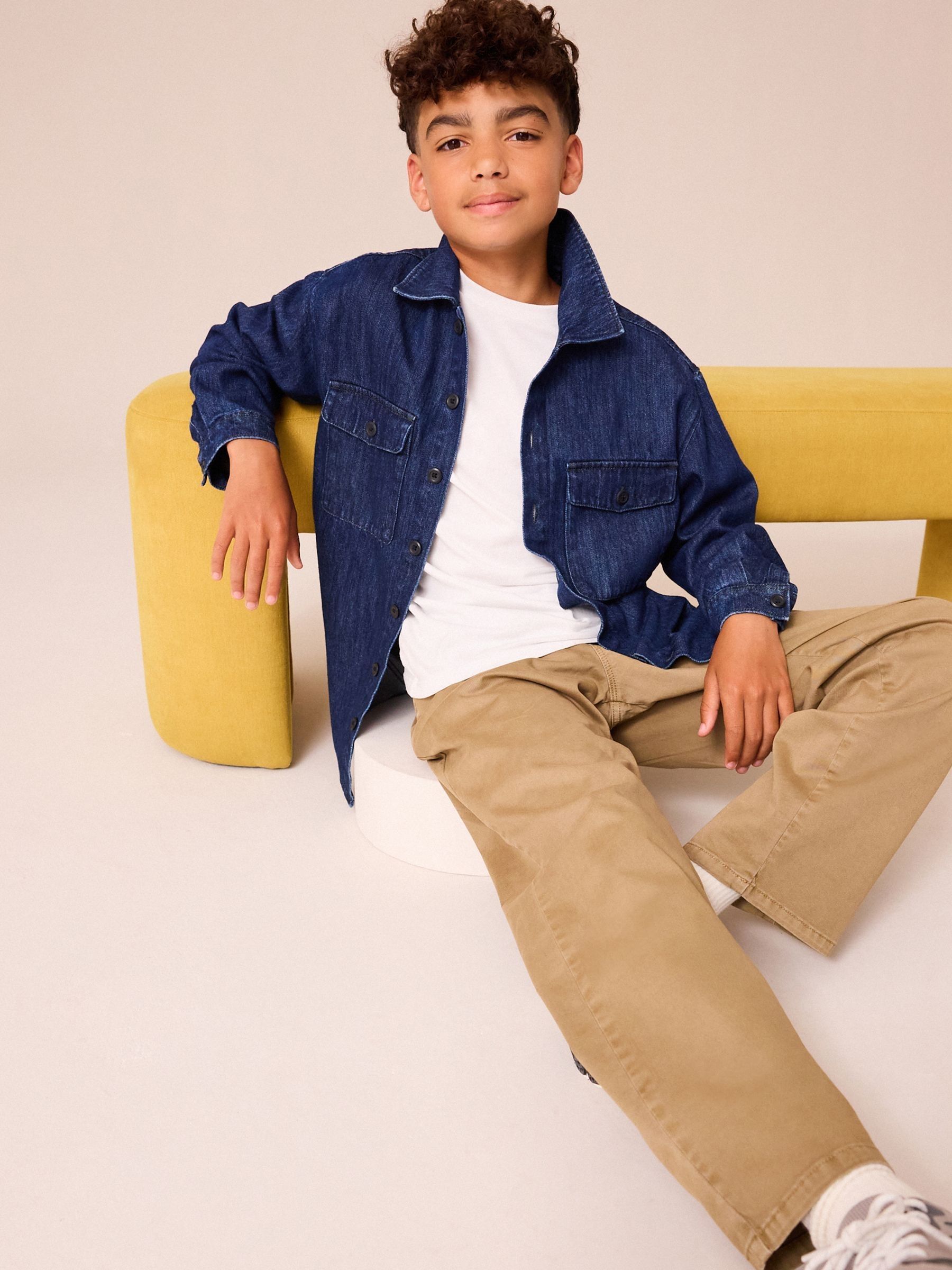 Buy Denim Dark Blue Long Sleeve 100% Cotton Shirt (3-16yrs) from Next ...