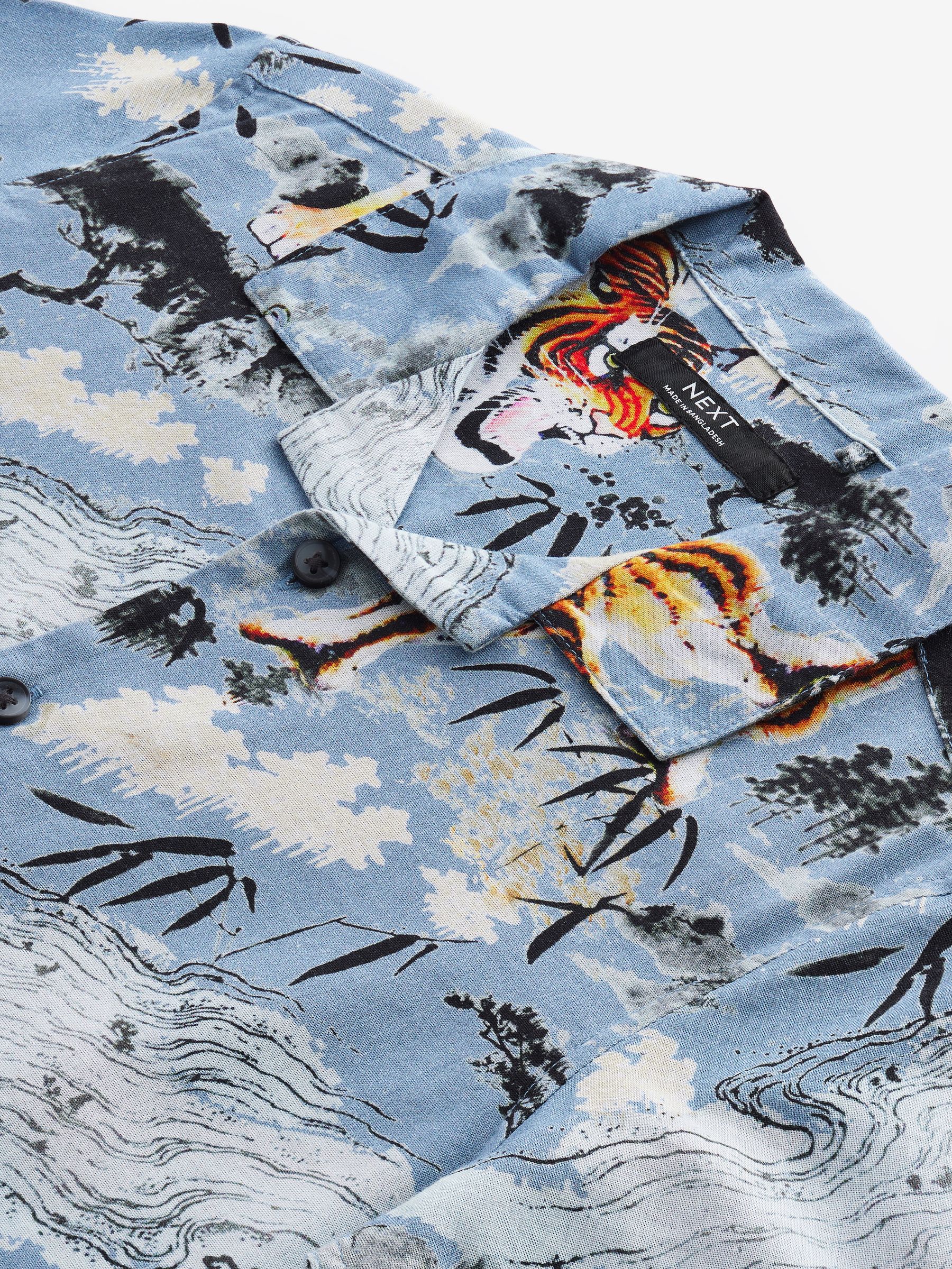 Buy Blue Short Sleeve Printed Shirt (3-16yrs) from the Next UK online shop