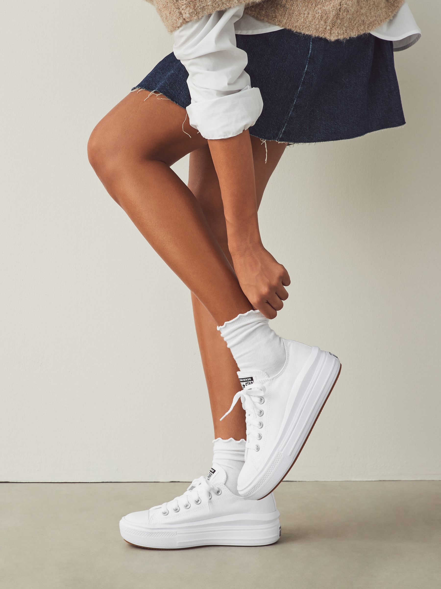 Buy Converse White All Star Move Chuck Ox Platform Trainers from Next ...