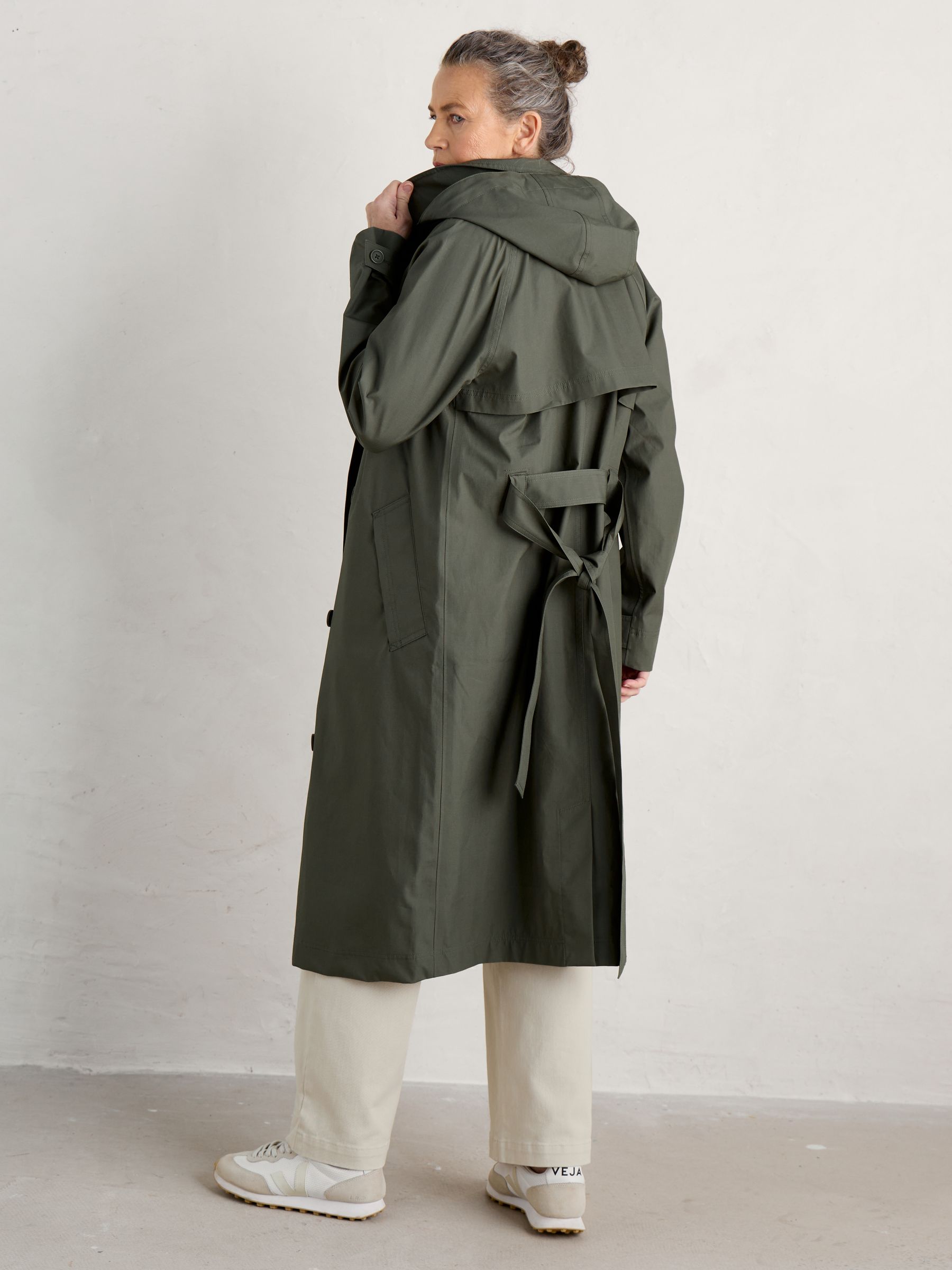 Buy Seasalt Cornwall Green Penweathers Waterproof Trench 100% Cotton ...