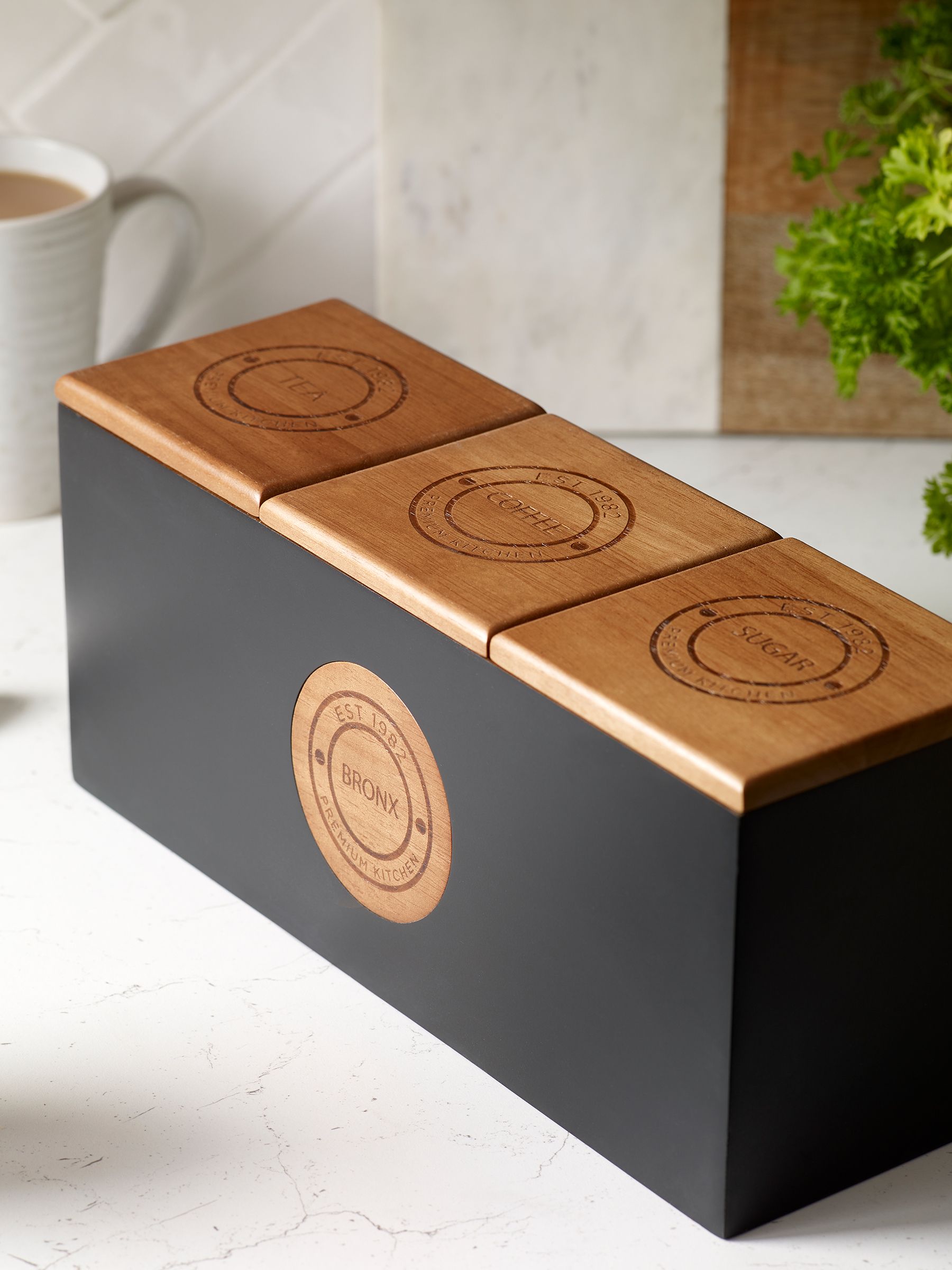 Buy Wood/Black Bronx Single Storage Jar from the Next UK online shop