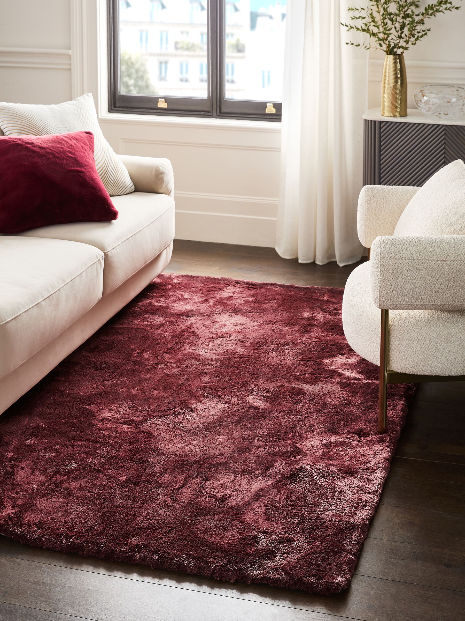 Buy Dark Red Collection Luxe Plush Rug from the Next UK online shop