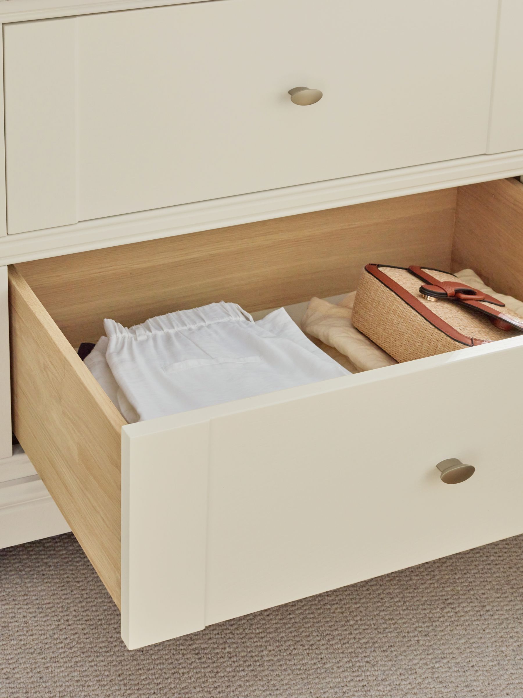 Buy Chalk White Hampton Solid Oak Triple, 4 Drawers Wardrobe from the ...