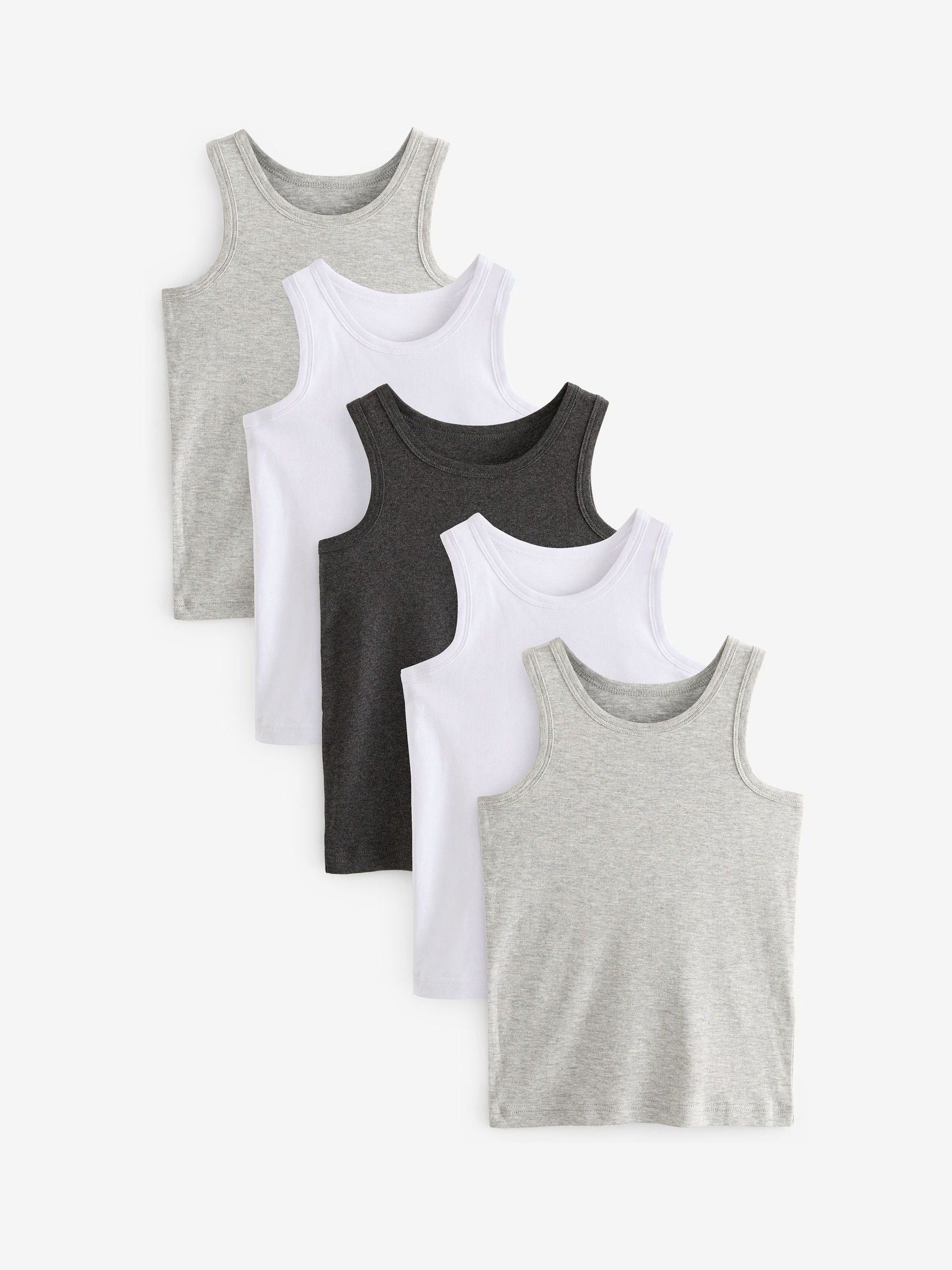 Buy Grey Vests 5 Pack (1.5-16yrs) from Next Ireland