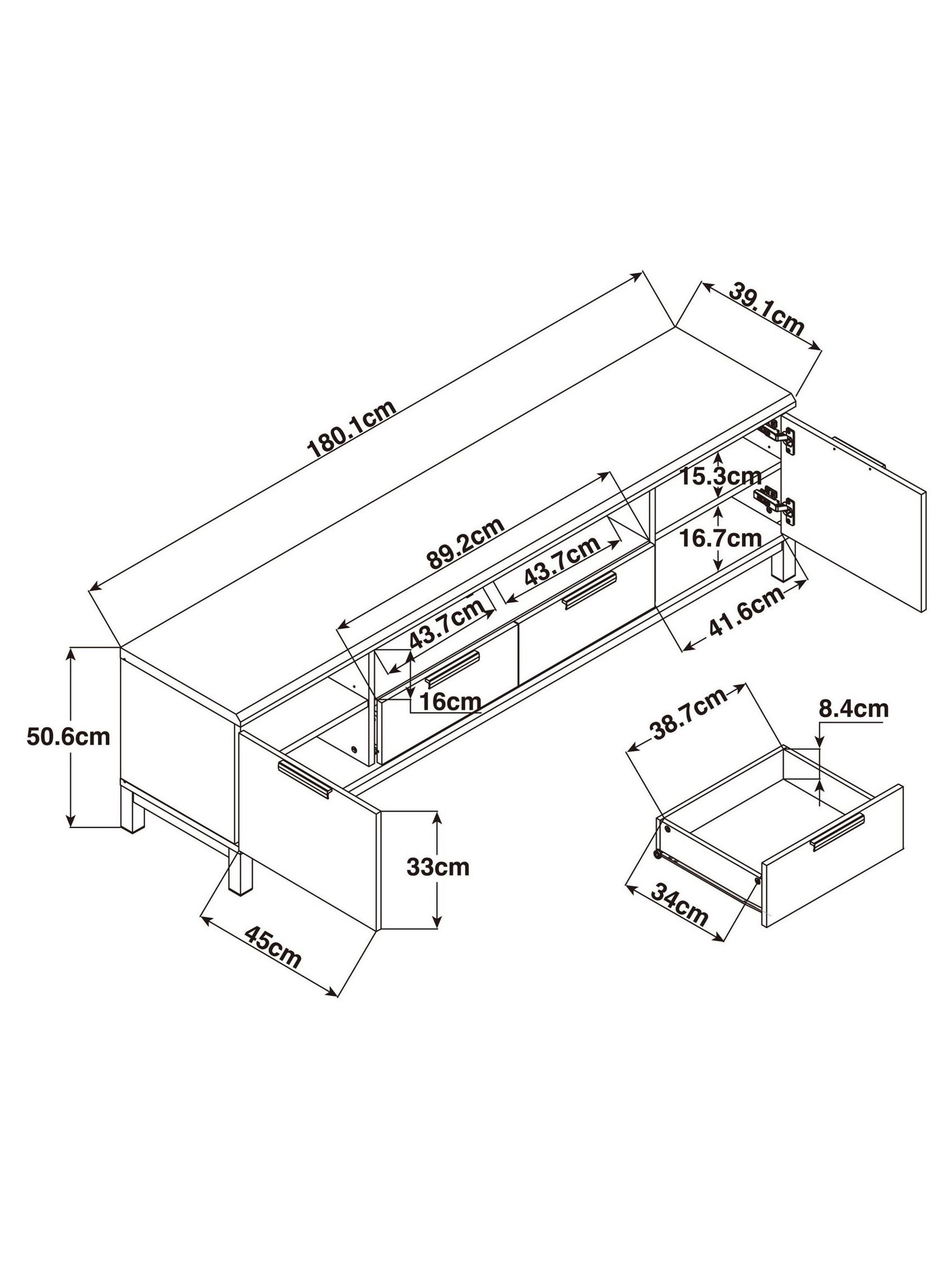 Buy Grey Bronx Up to 80 inch Oak Effect Slim TV Unit from the Next UK ...