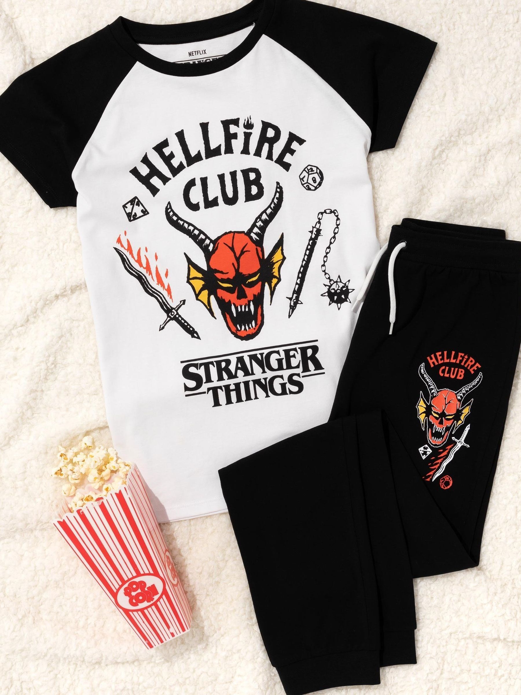 Buy Vanilla Underground Black Stranger Things Unisex Kids Short Sleeve ...