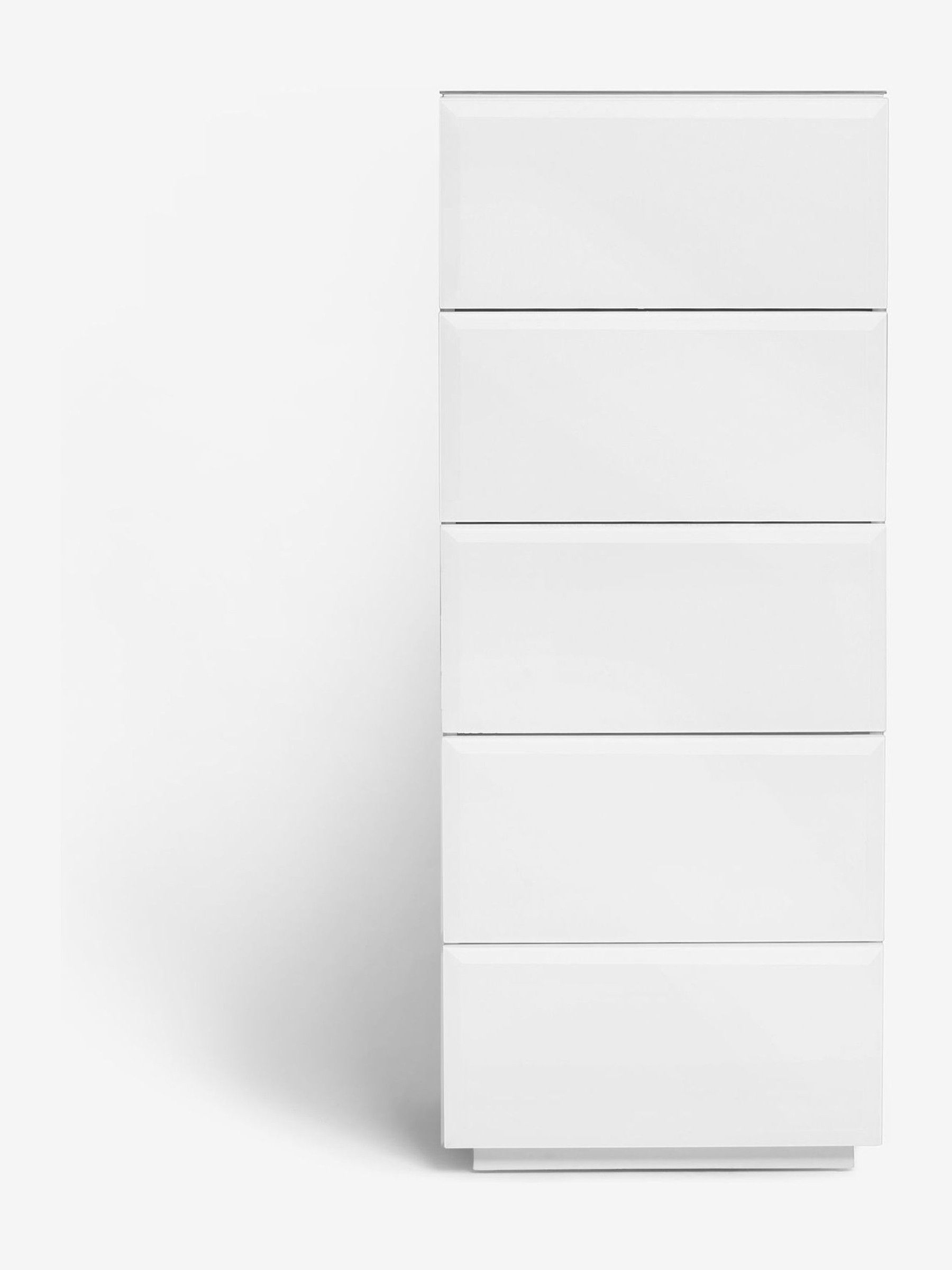 Buy White Sloane Glass 5 Drawer Tall Collection Luxe Chest of Drawers ...