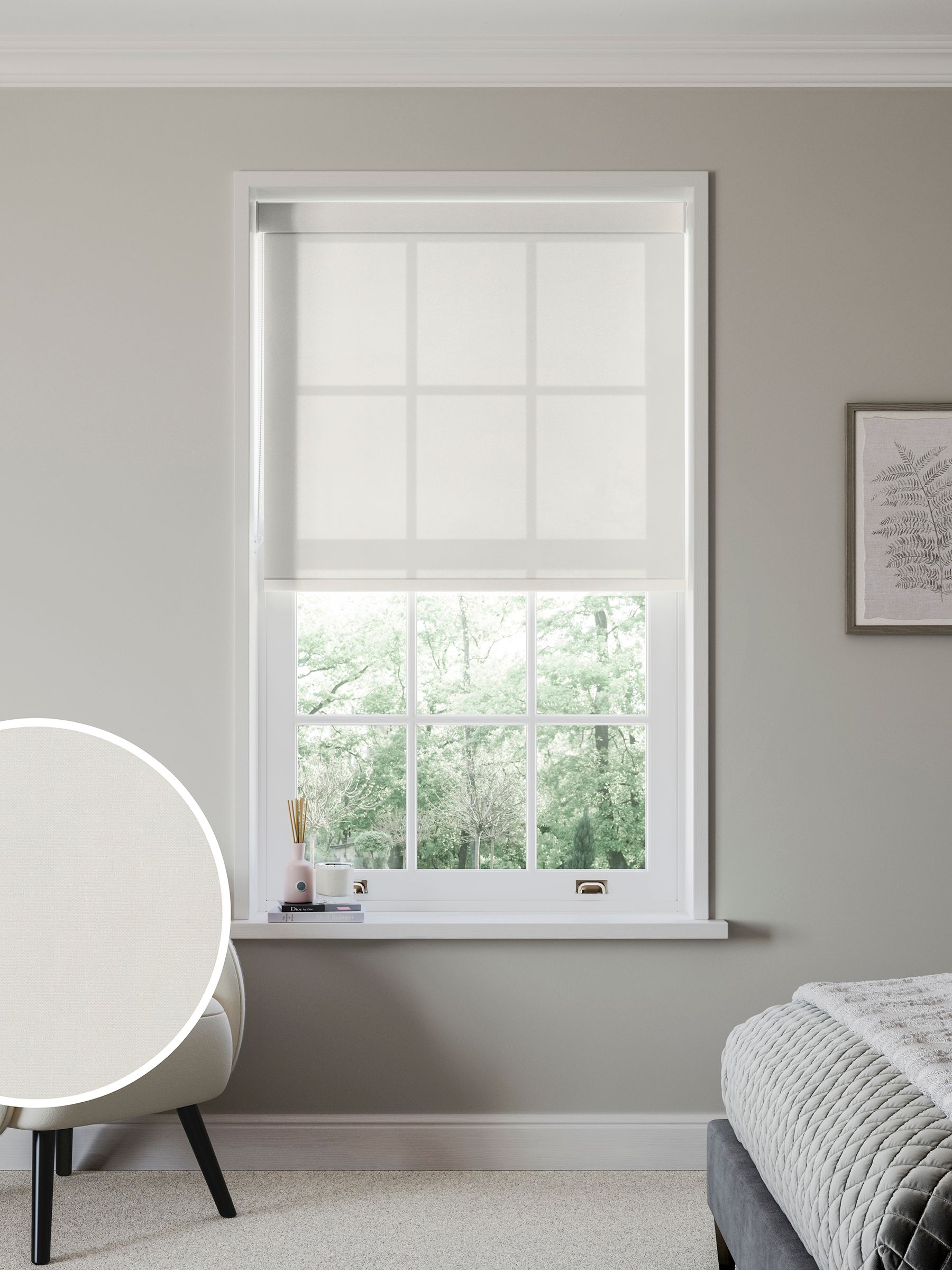 Buy Chalk Cream Augustus Made to Measure Roller Blind from the Next UK ...