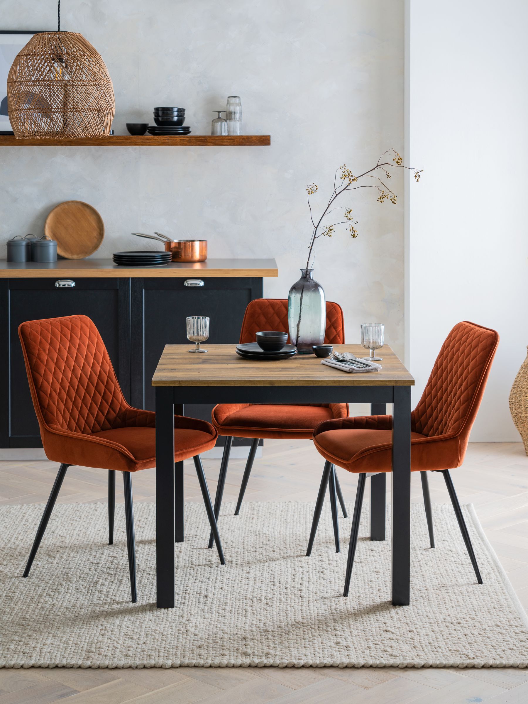 Buy Dark Bronx Oak Effect 4 Seater Square Dining Table from the Next UK ...