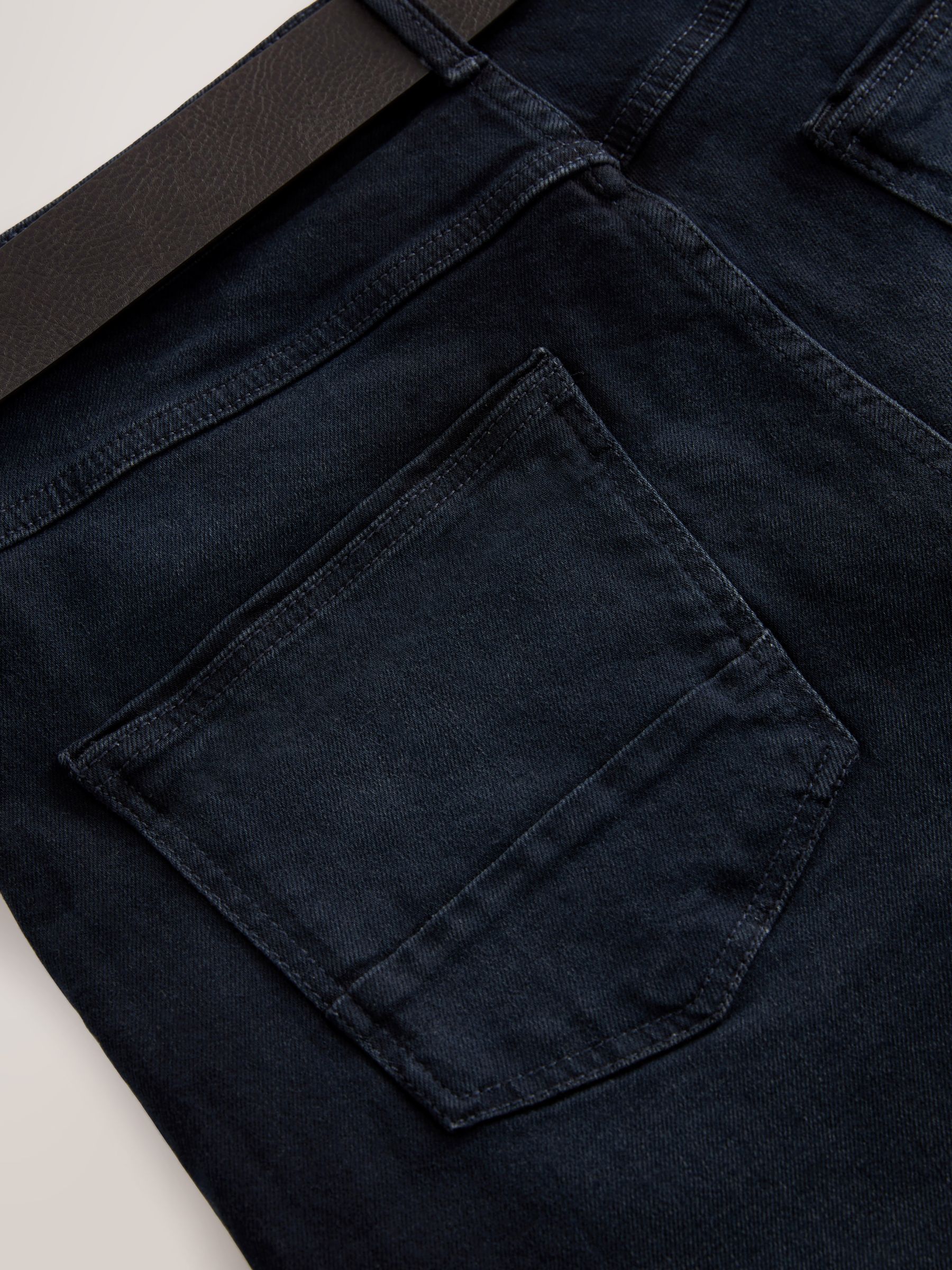Buy Dark Blue Straight Fit Belted Authentic Jeans from Next United Arab ...