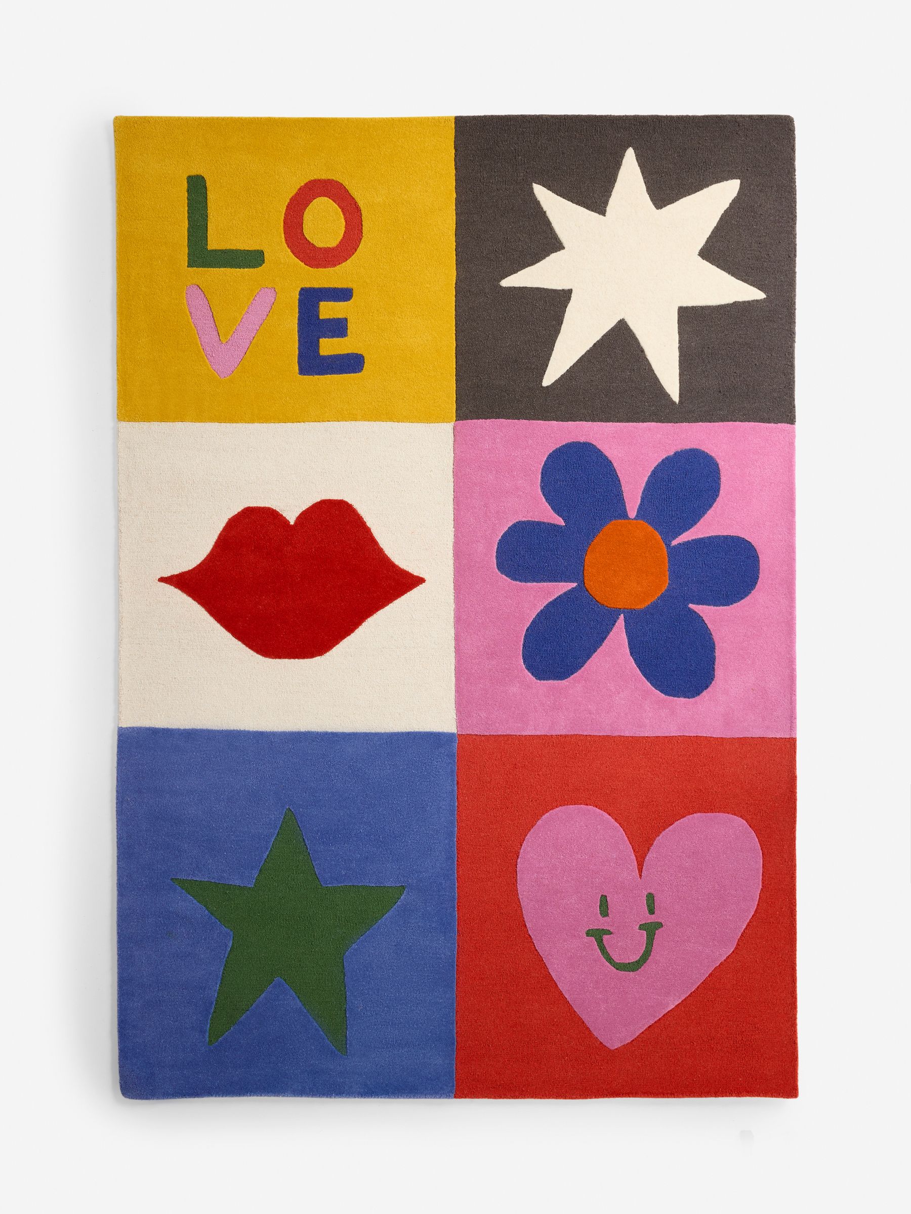 Buy Eleanor Bowmer Multi Love Icon Wool Tufted Rug from the Next UK ...