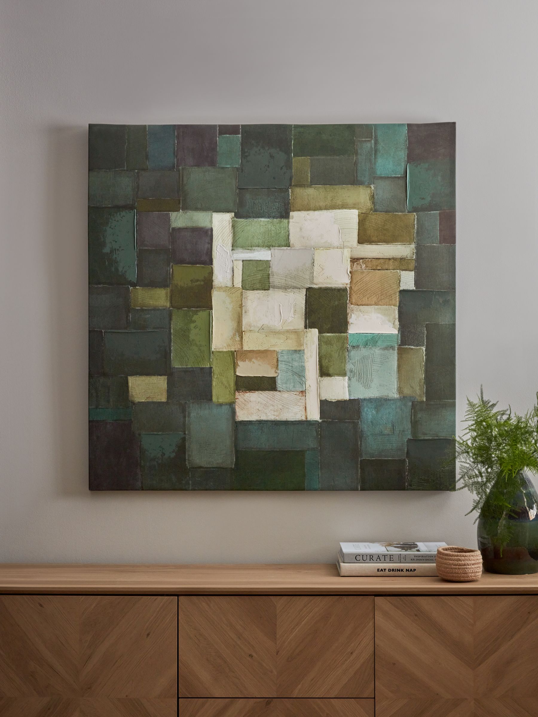 Buy Green Abstract Canvas Wall Art from the Next UK online shop
