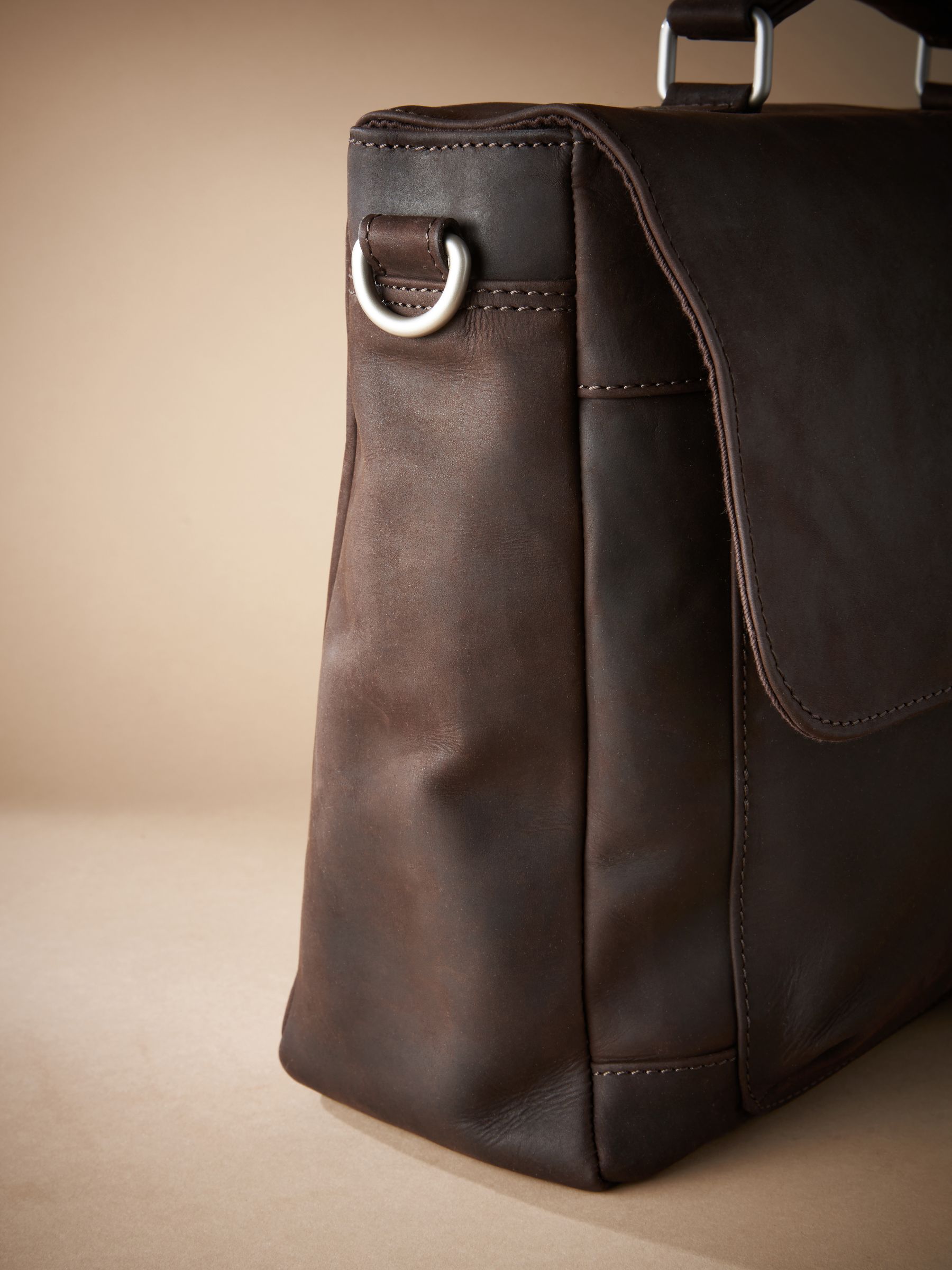 Buy Brown Signature Oily Leather Briefcase Bag from the Next UK online shop