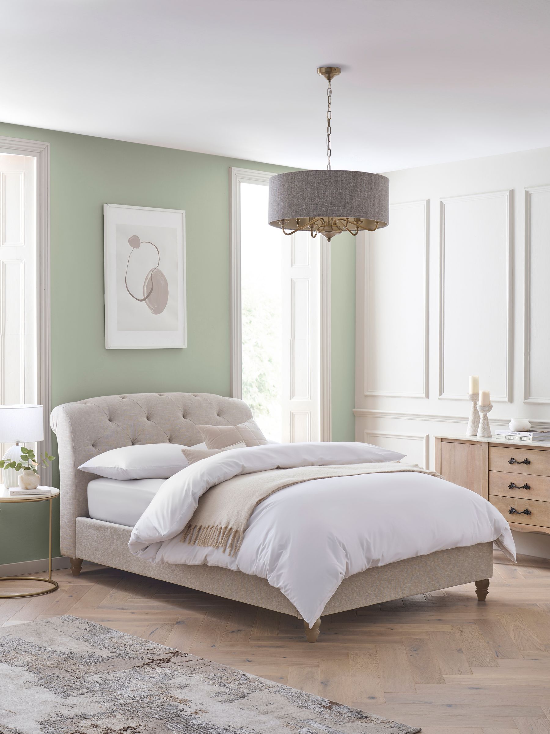 Buy Soft Texture Light Natural Hartford Upholstered Bed Frame from the ...
